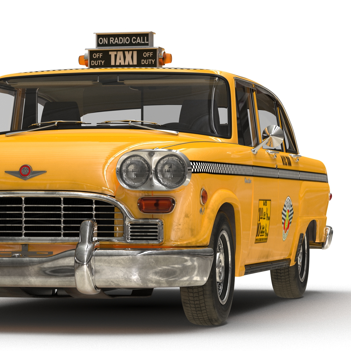 3d model old nyc checker cab