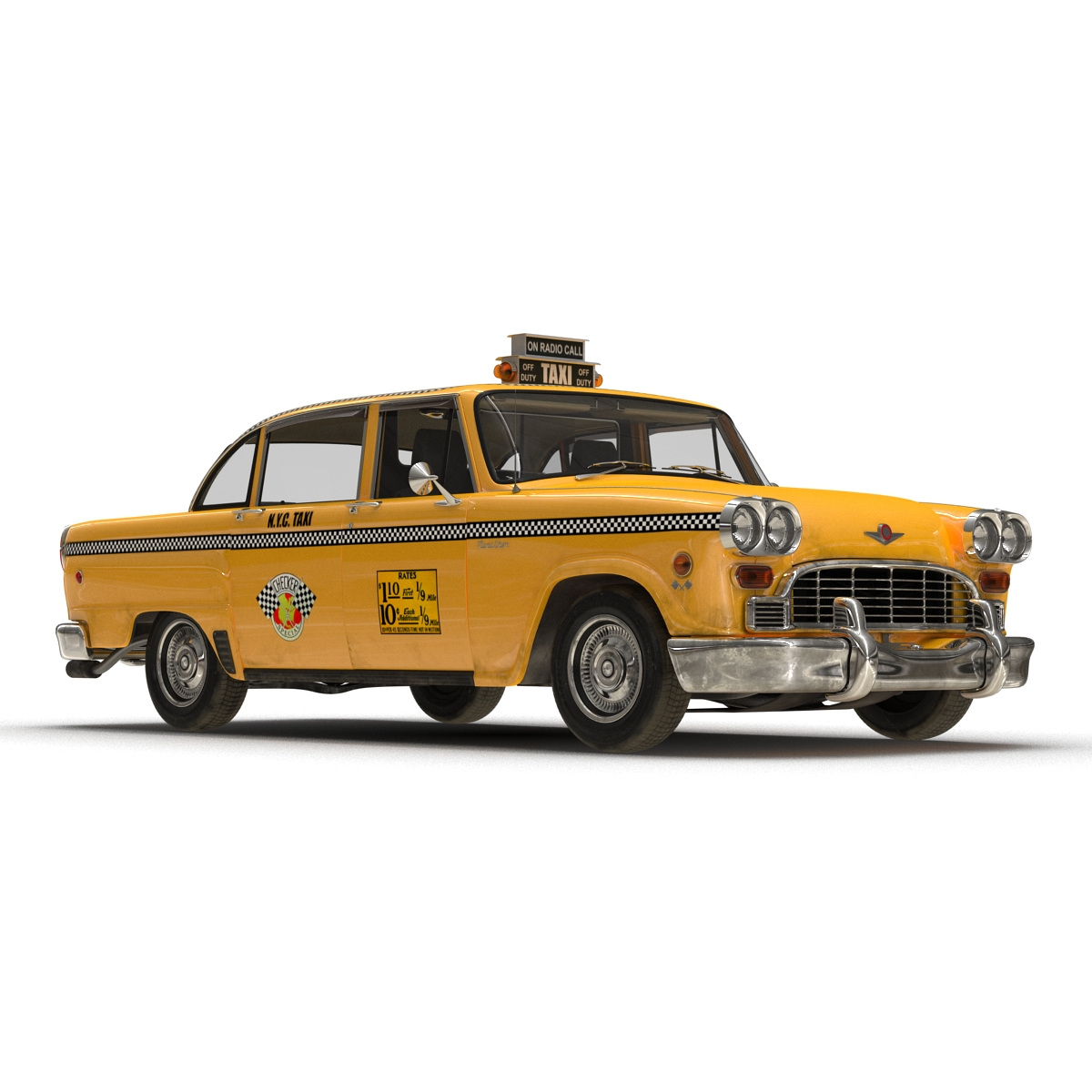 3d model old nyc checker cab