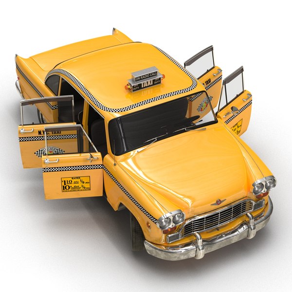 3d model old nyc checker cab