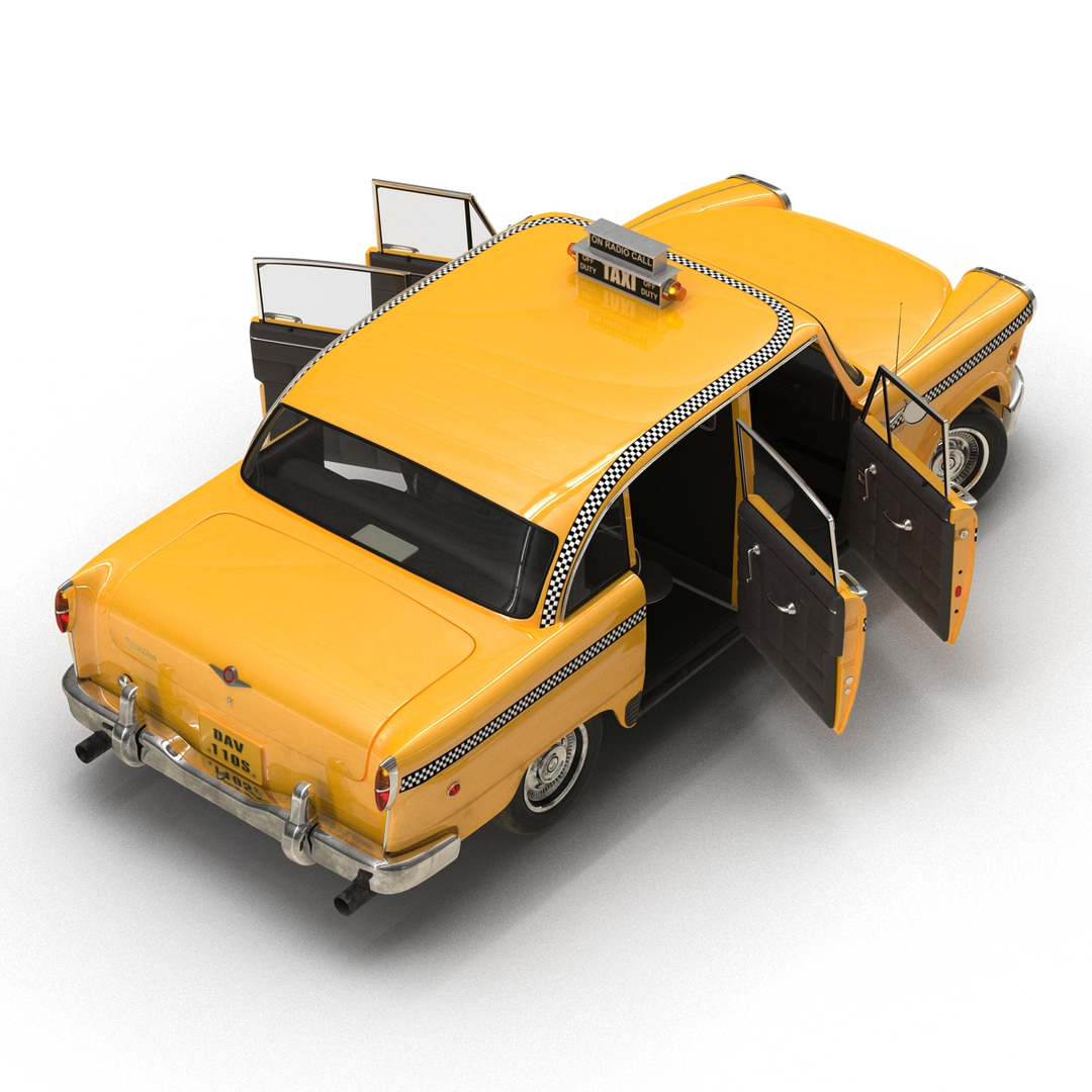 3d model old nyc checker cab