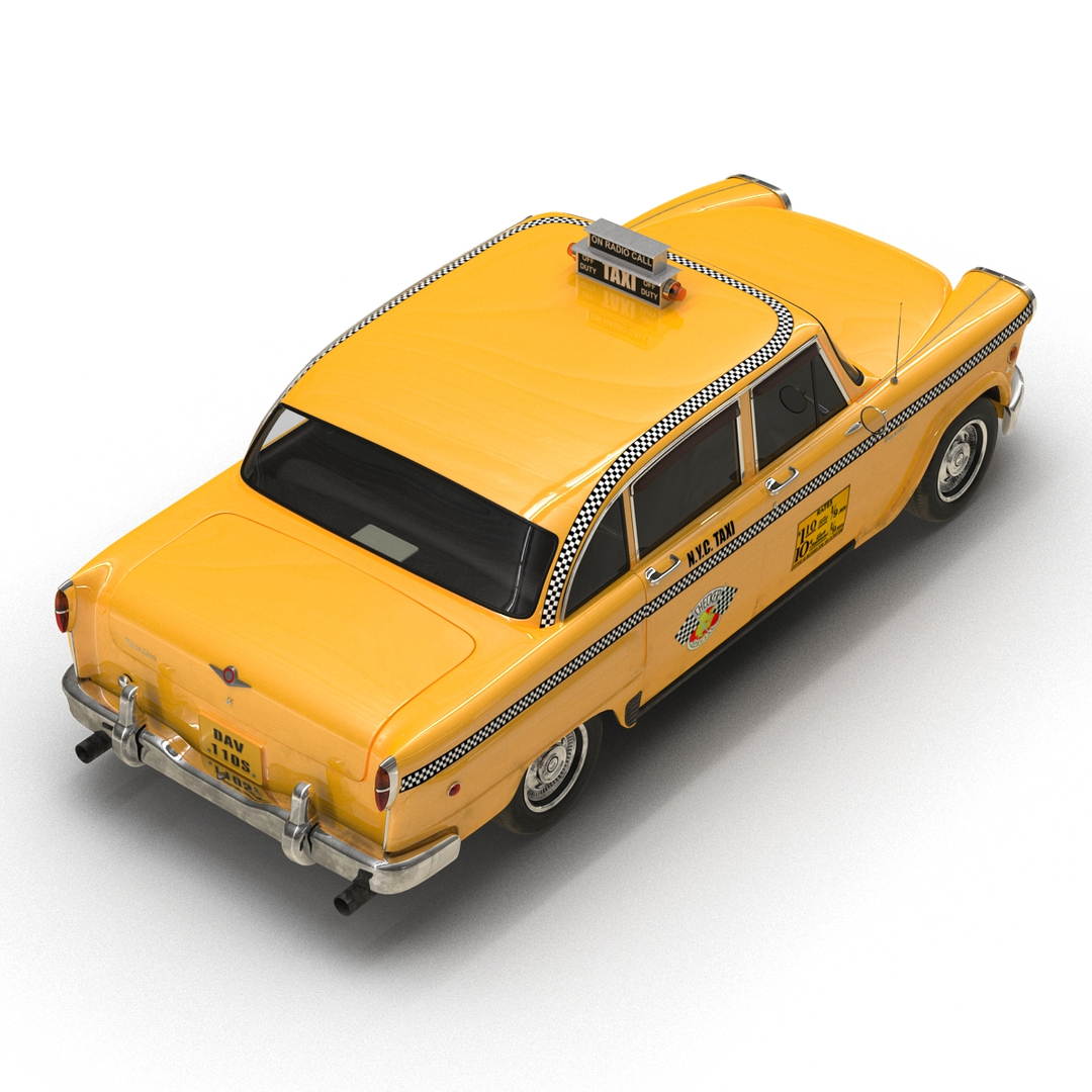 3d model old nyc checker cab