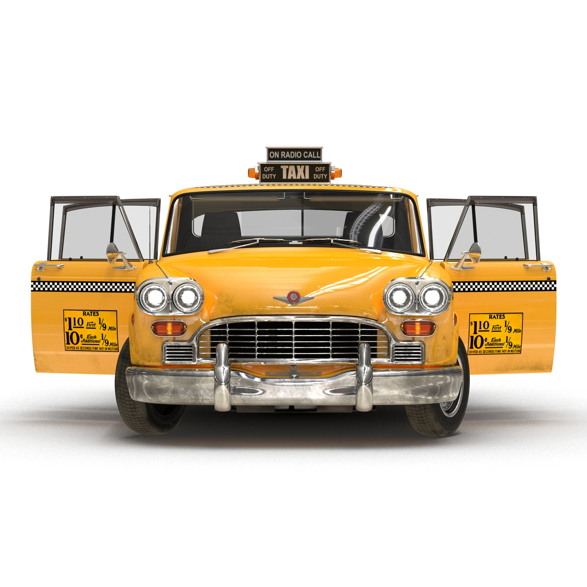 3d model old nyc checker cab