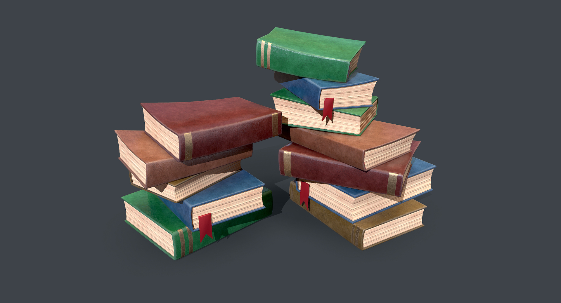 Ready stylized book pile 3D model - TurboSquid 1458456