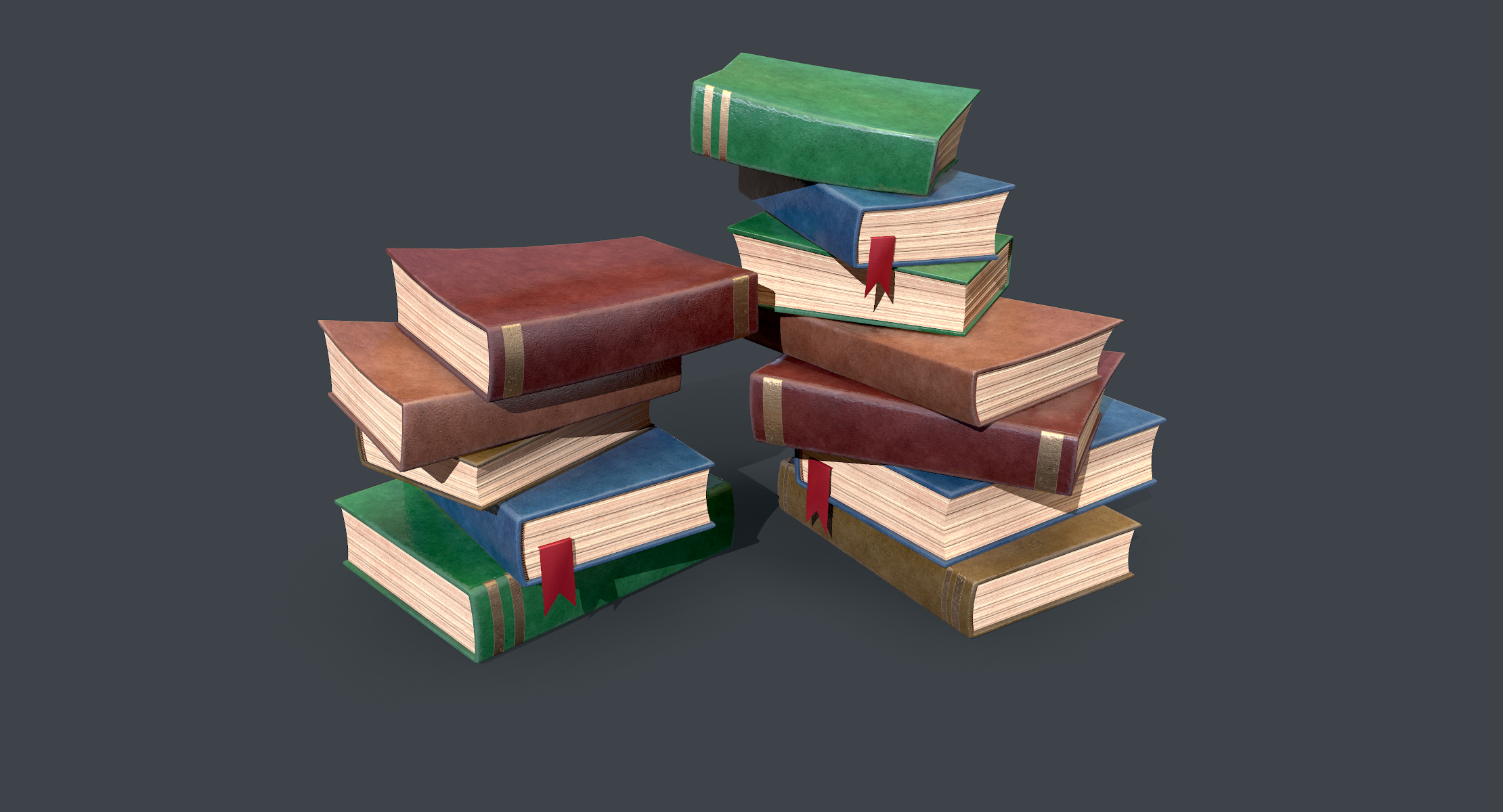 Ready stylized book pile 3D model - TurboSquid 1458456