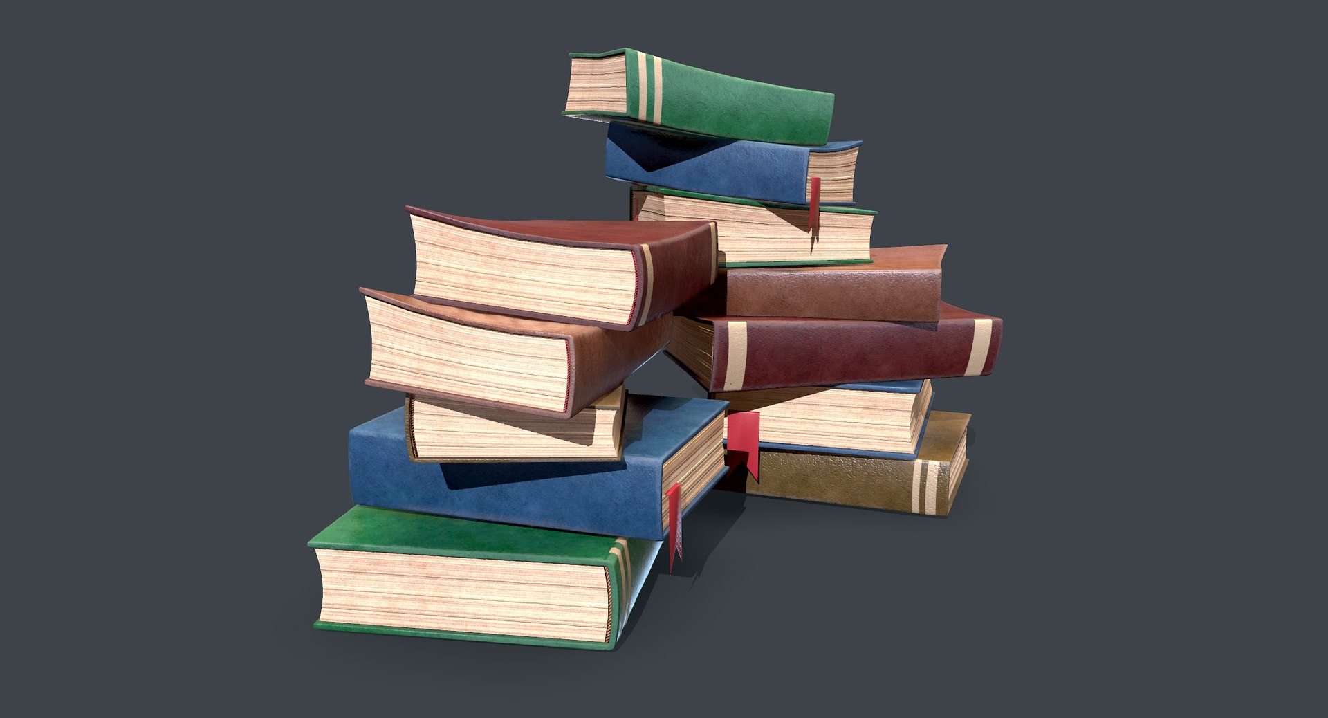 Ready stylized book pile 3D model - TurboSquid 1458456