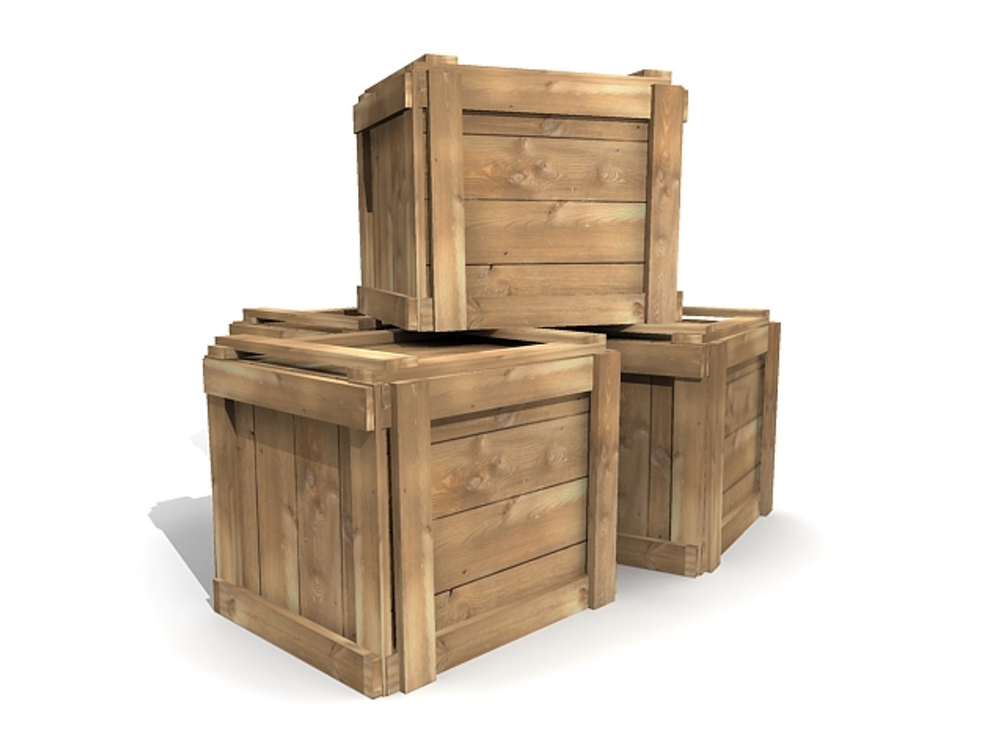 3d Model Stack Simple Crates