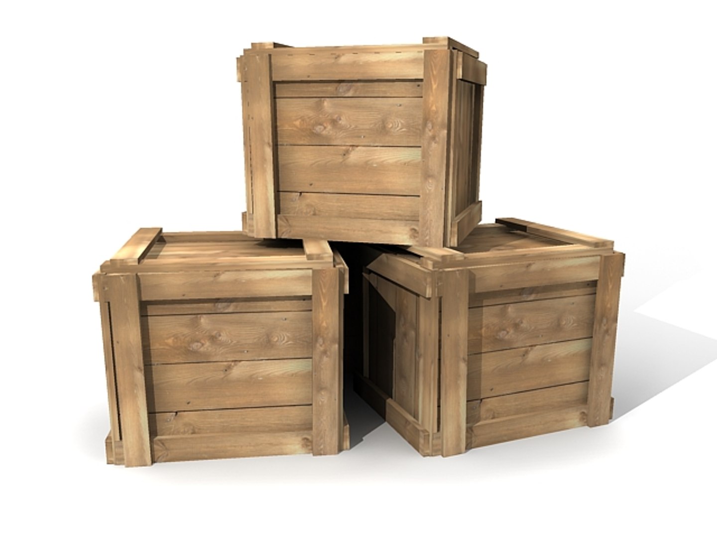 3d Model Stack Simple Crates