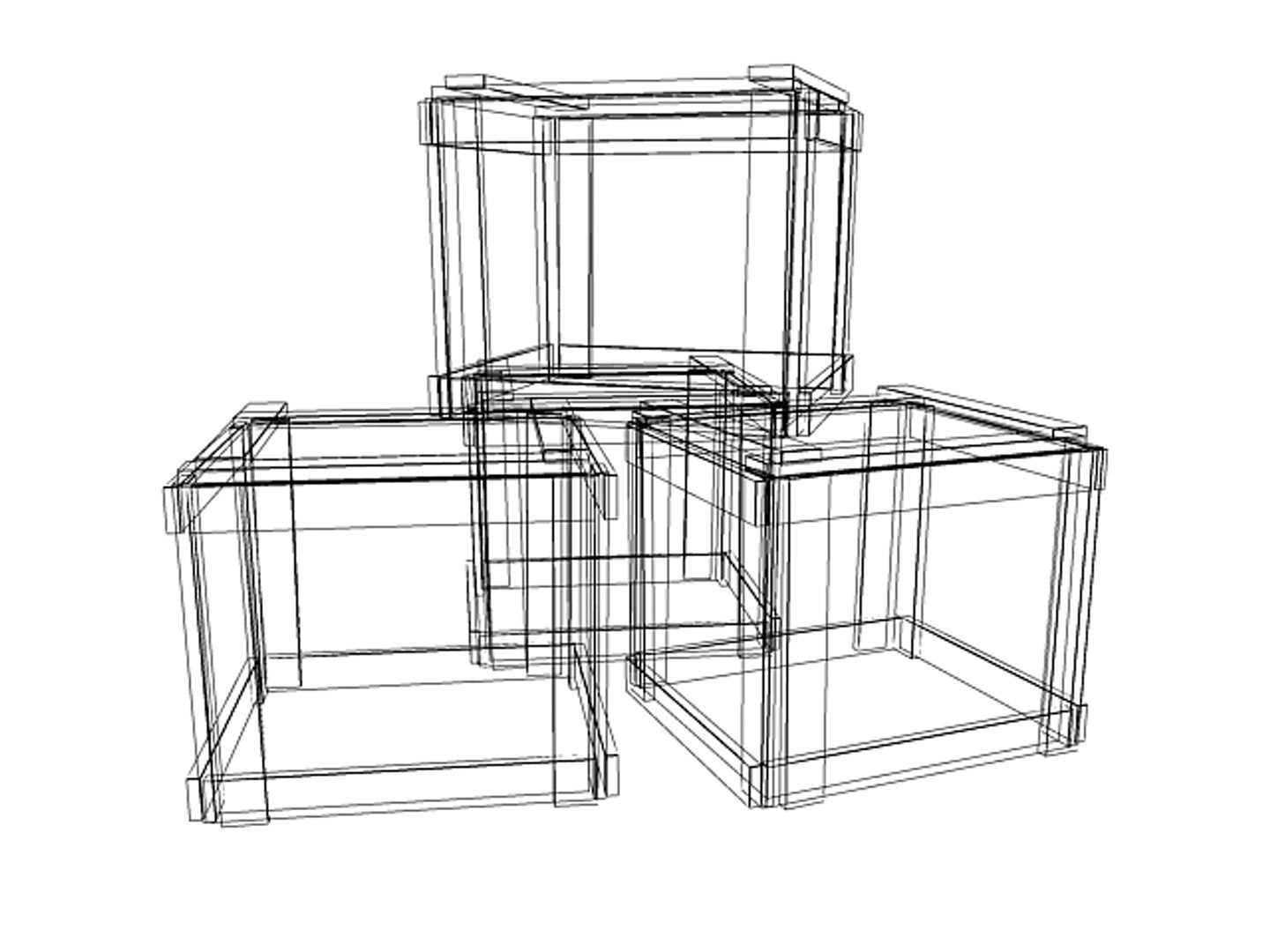 3d Model Stack Simple Crates