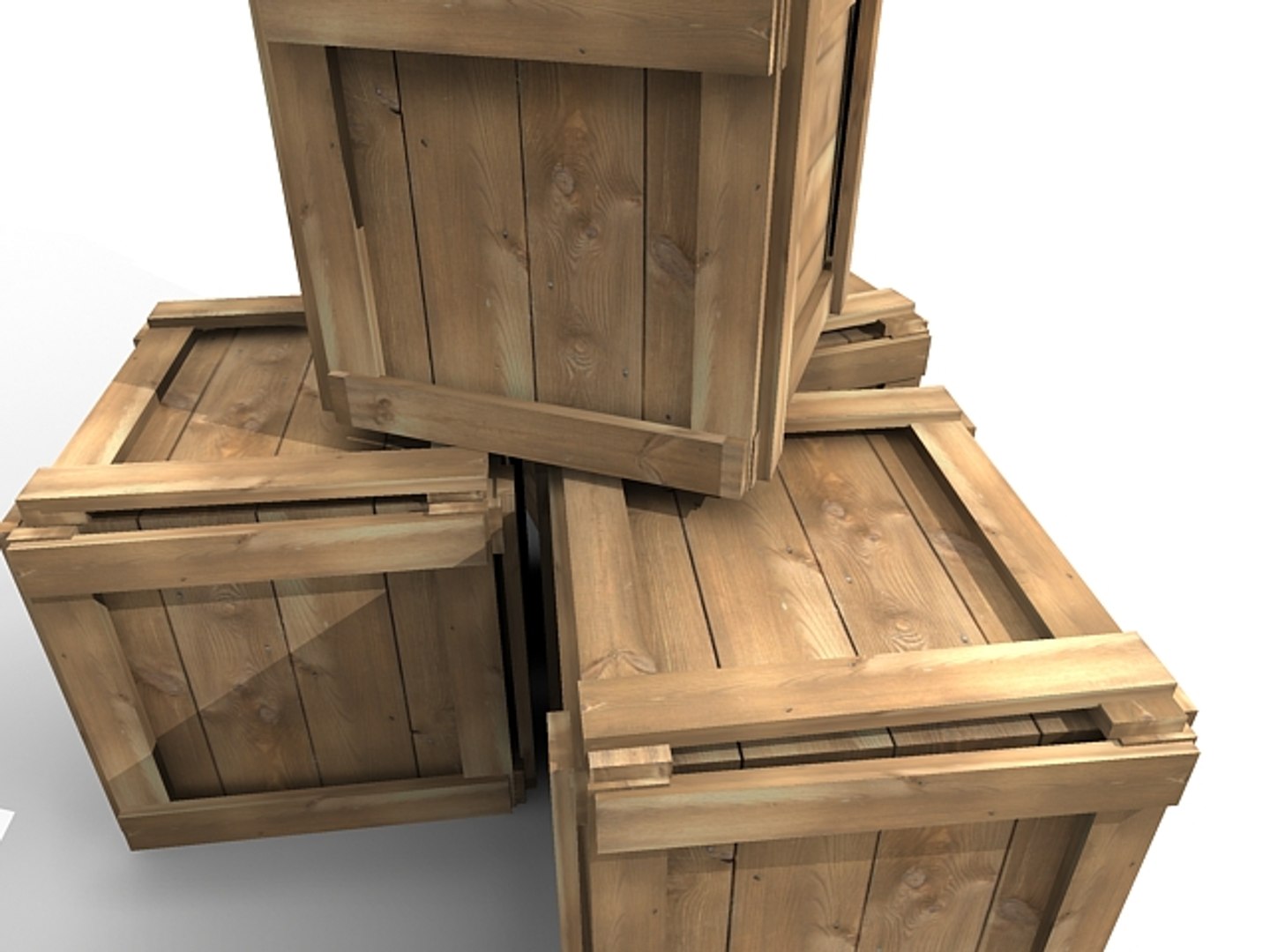3d Model Stack Simple Crates