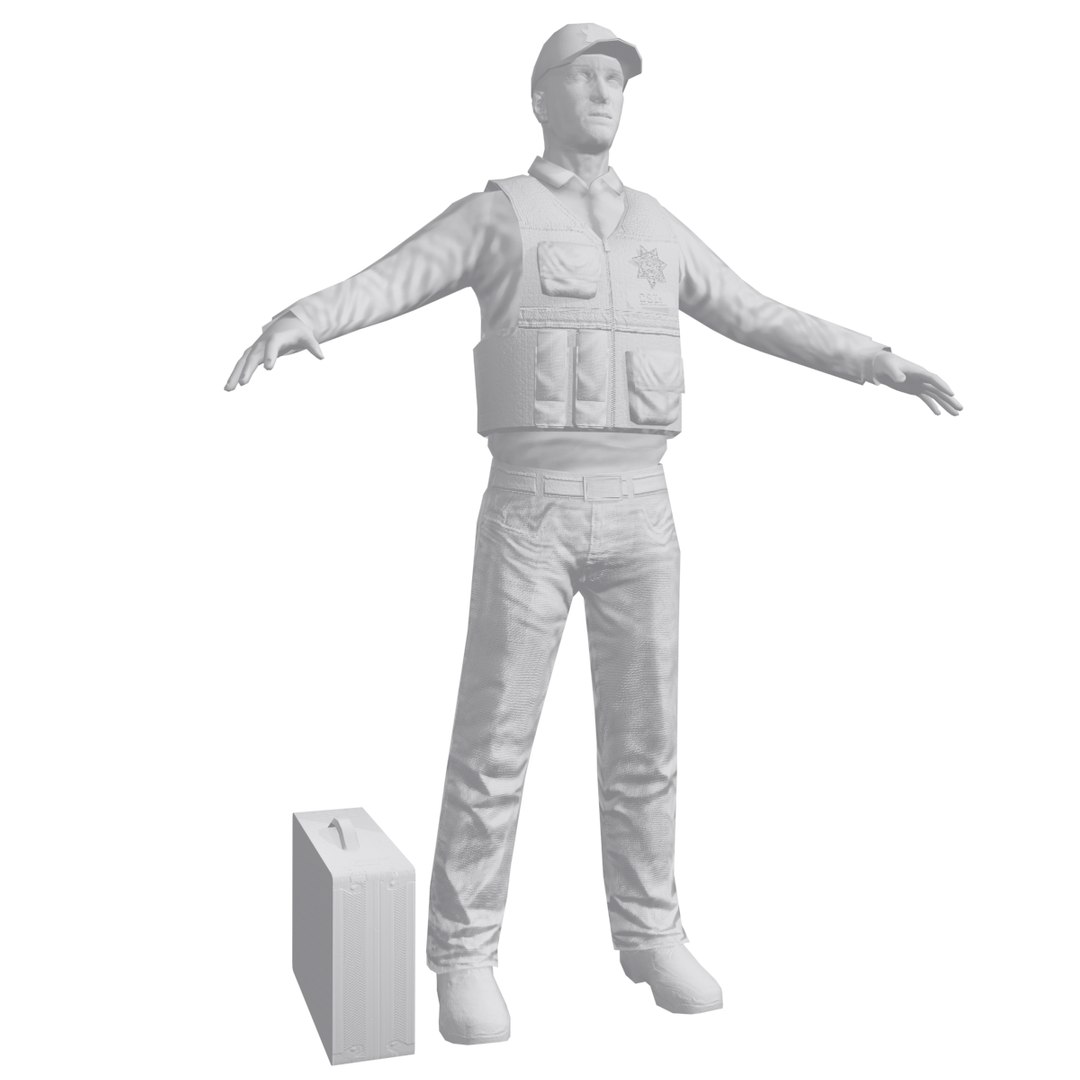 3d Rigged Csi Agent Model