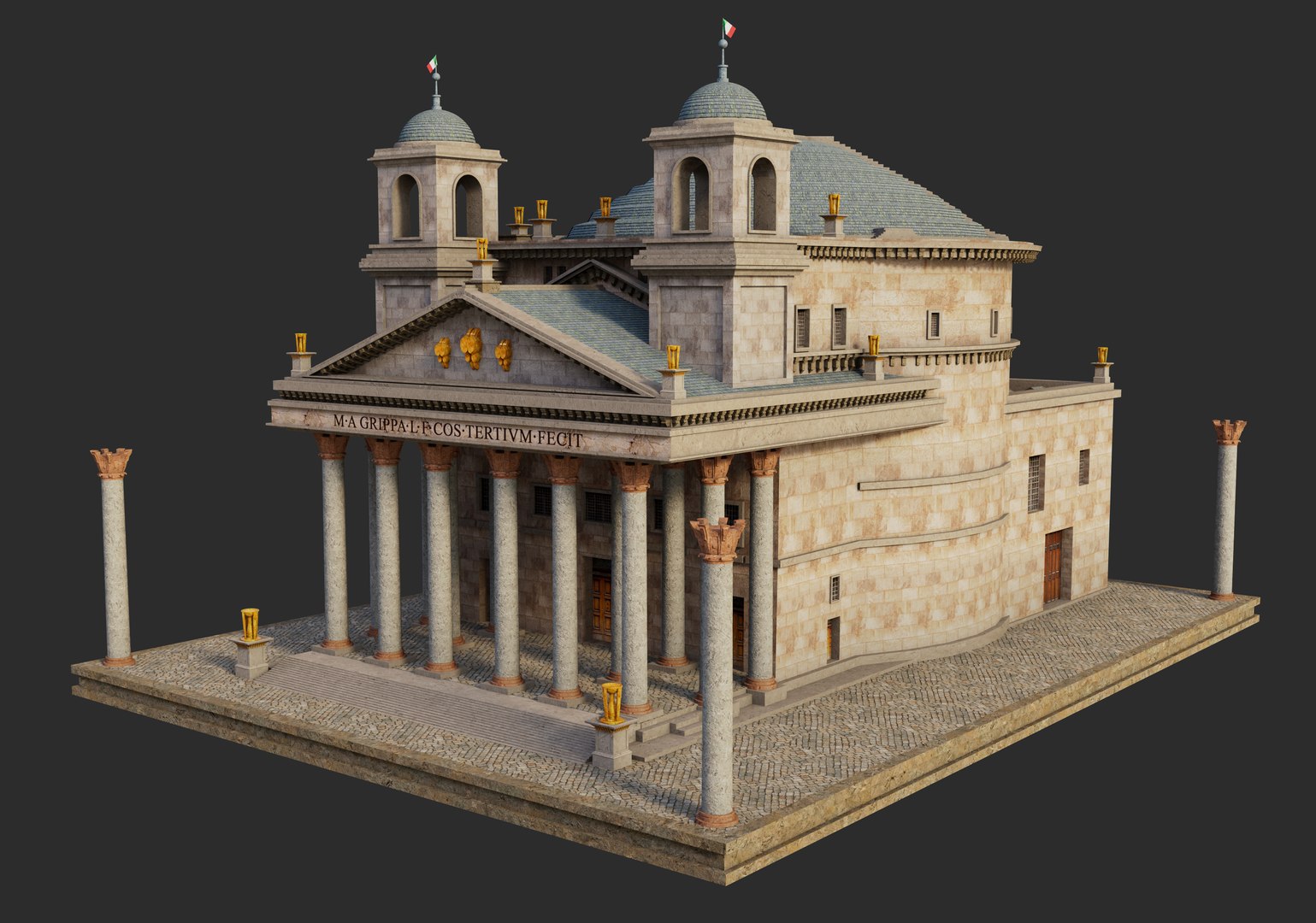 3D New Pantheon Rome - TurboSquid 2397854