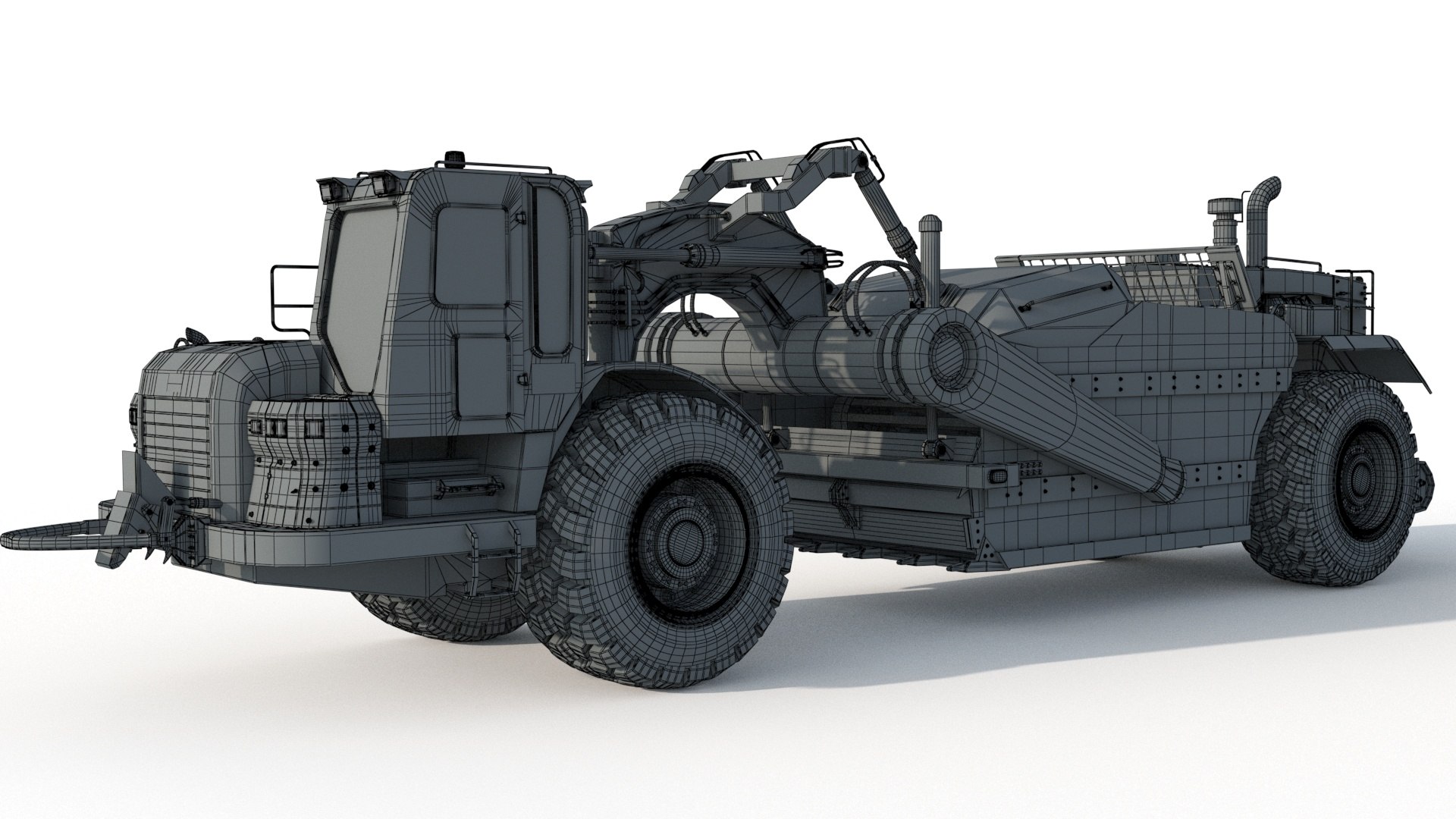 Wheel Tractor Scraper Model - TurboSquid 2102479