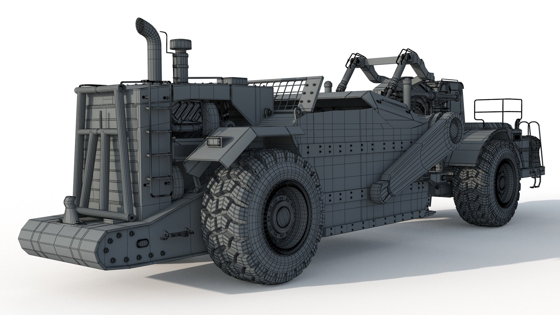 Wheel Tractor Scraper Model - TurboSquid 2102479