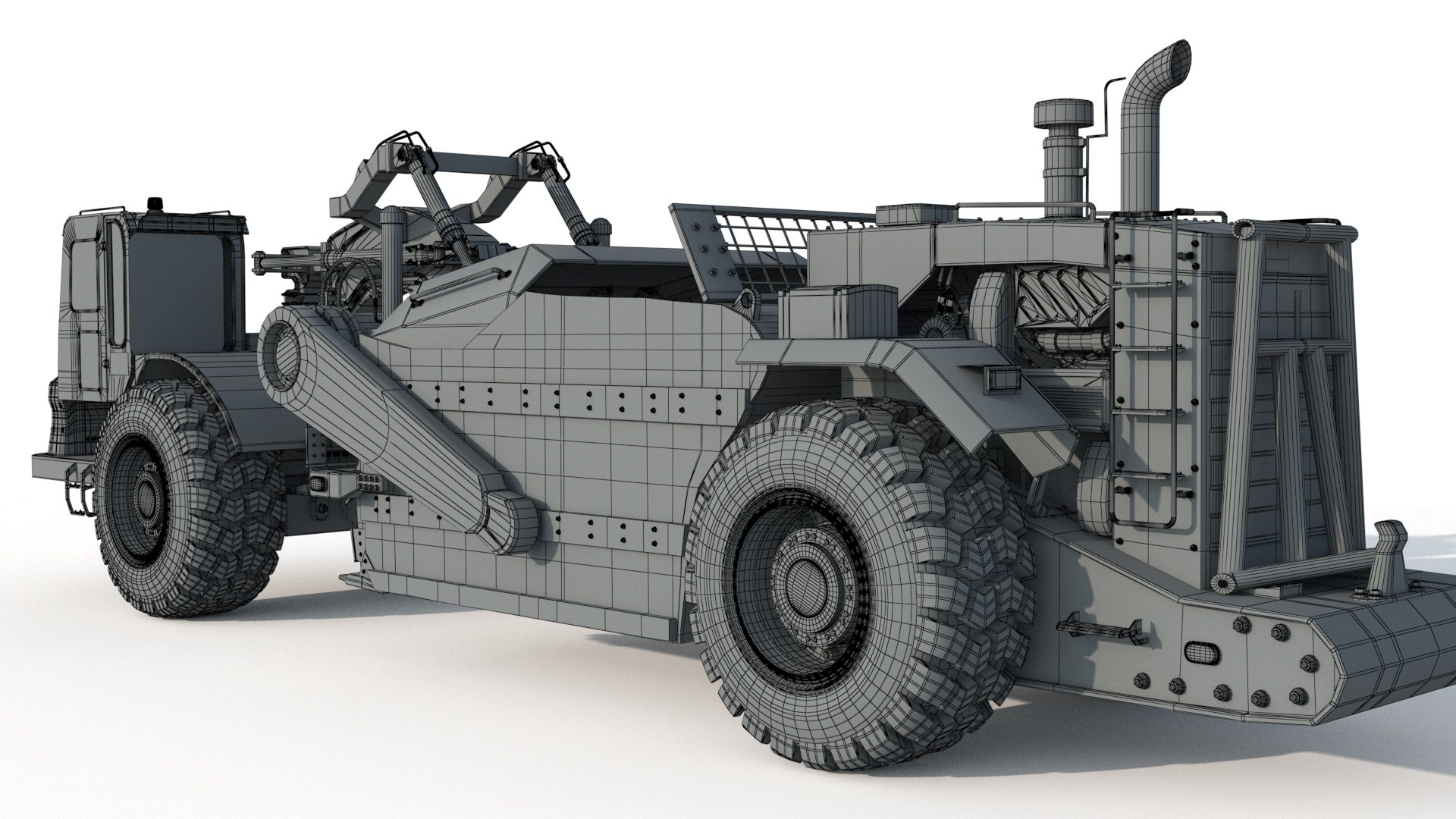 Wheel Tractor Scraper Model - TurboSquid 2102479