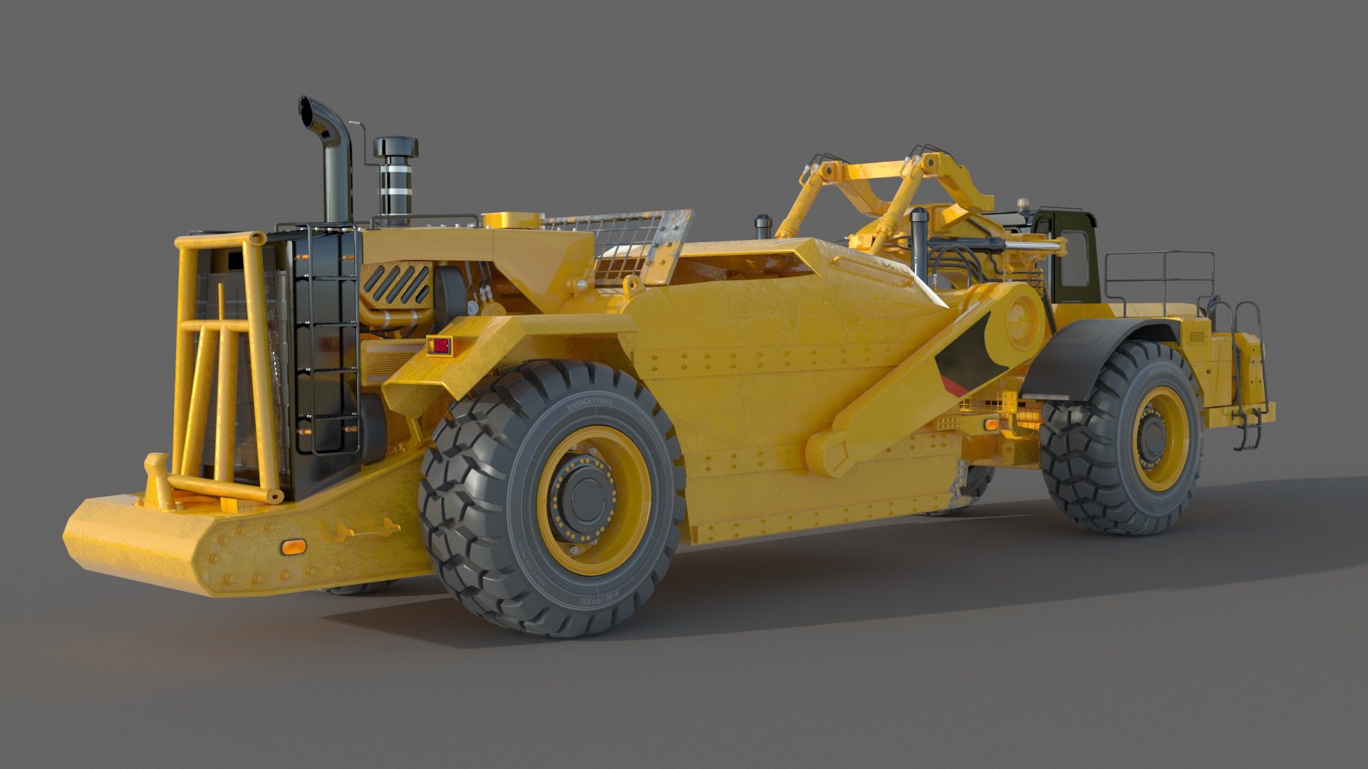 Wheel Tractor Scraper Model - TurboSquid 2102479