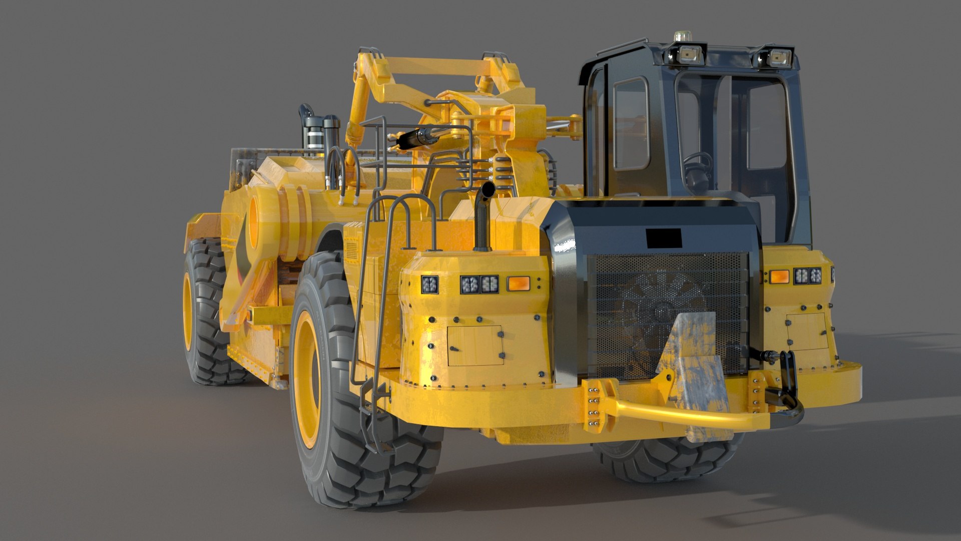 Wheel Tractor Scraper Model - TurboSquid 2102479