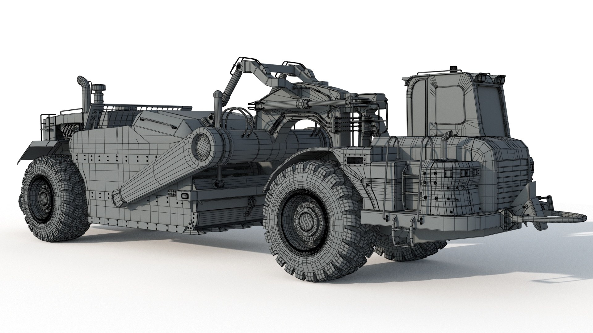 Wheel Tractor Scraper Model - TurboSquid 2102479
