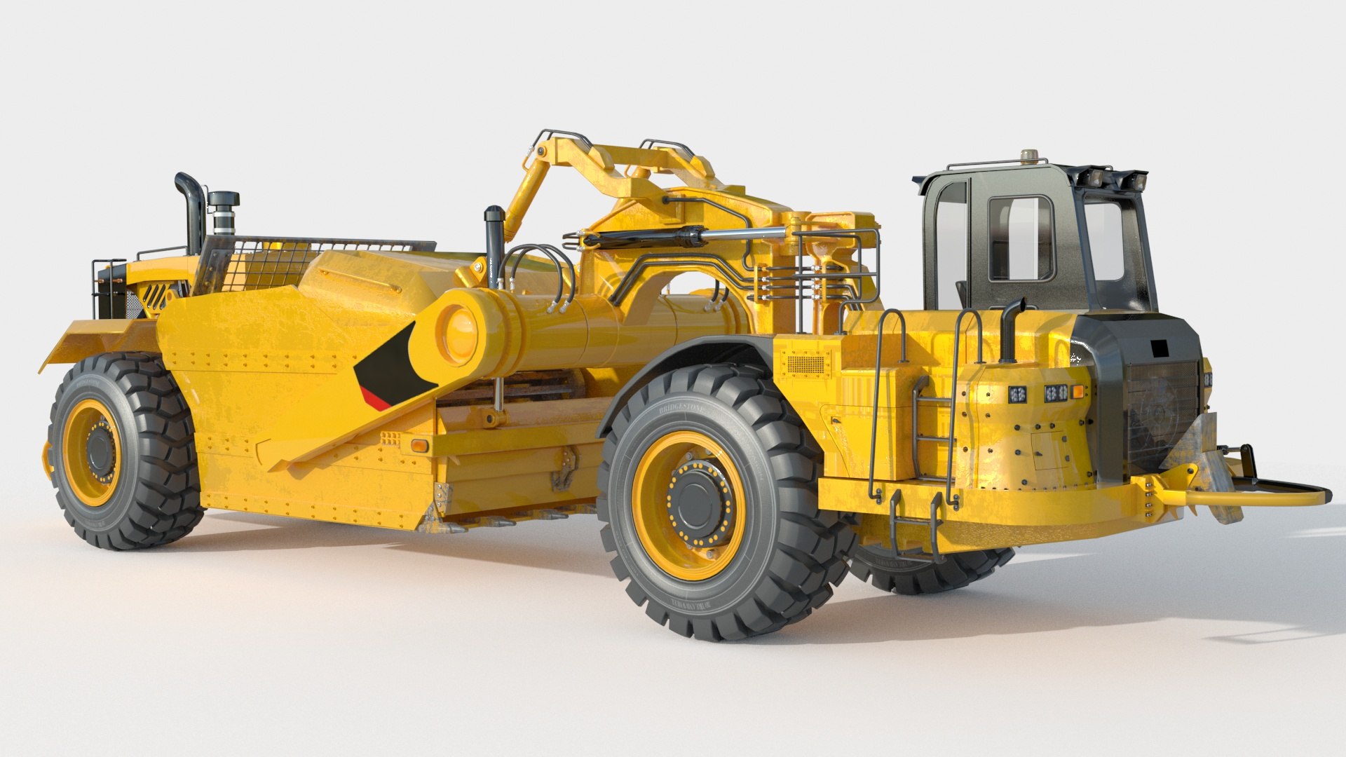 Wheel Tractor Scraper Model - TurboSquid 2102479