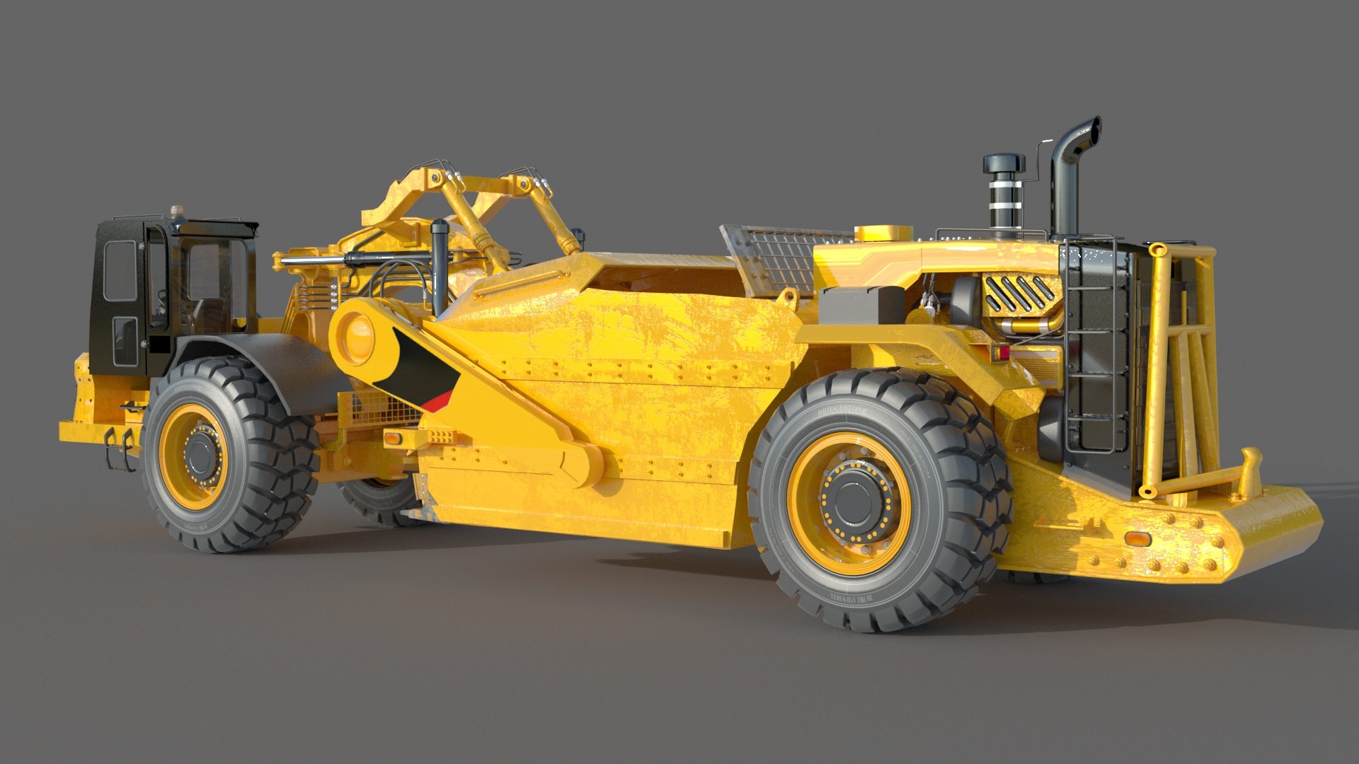 Wheel Tractor Scraper Model - TurboSquid 2102479