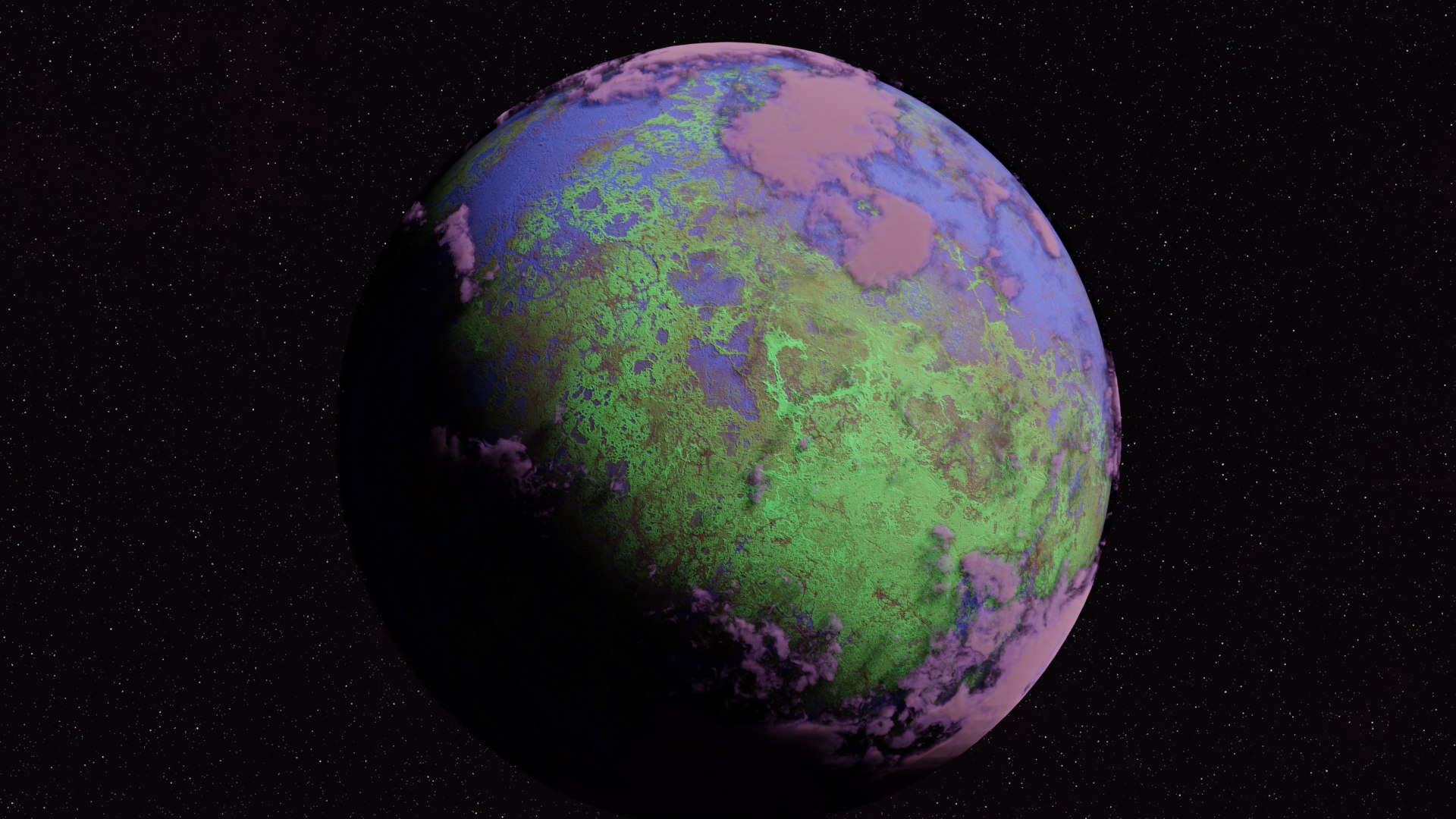 Modular planet with custom atmosphere and stars model - TurboSquid 2072703