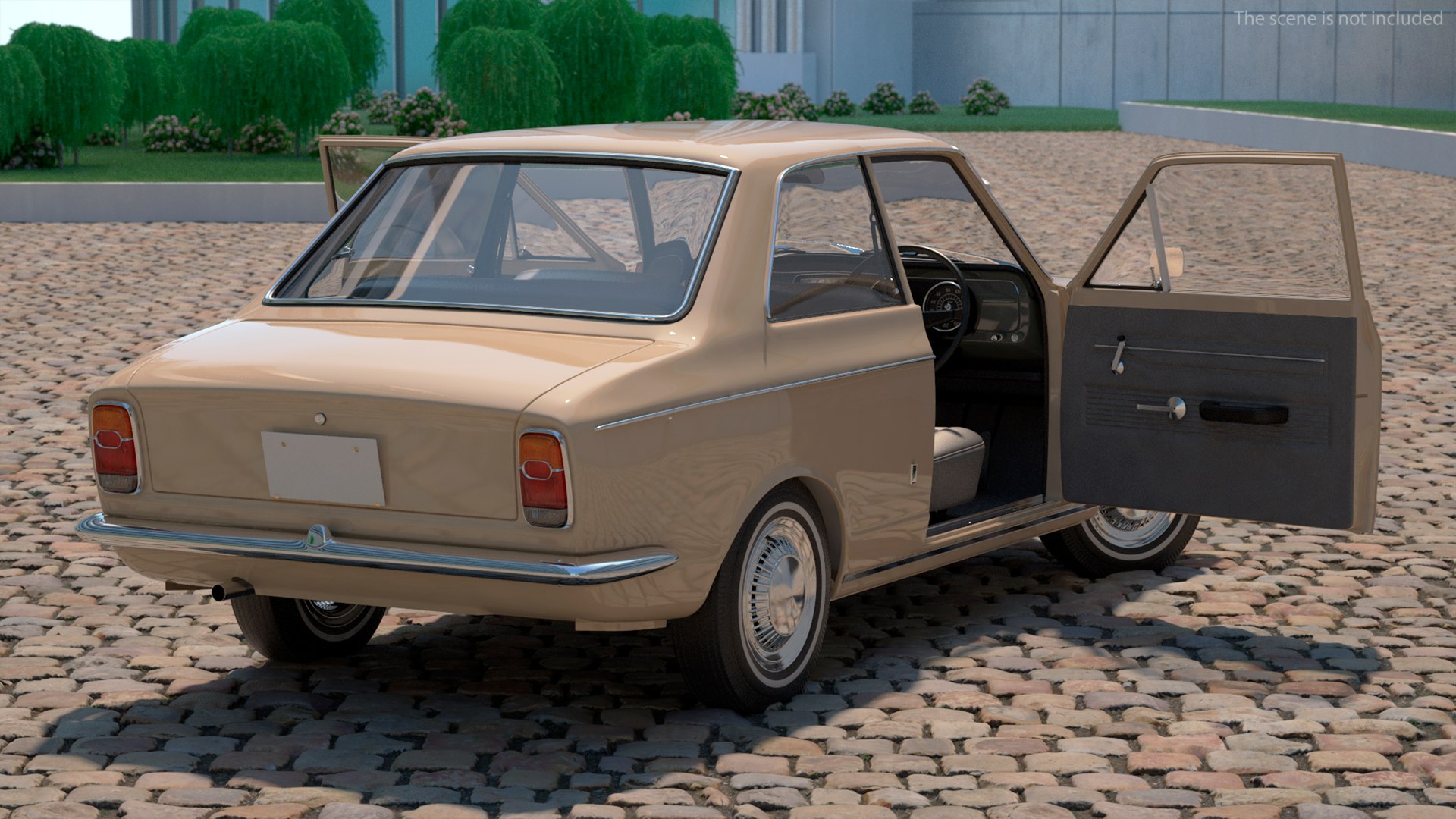 3D Vintage Beige Japanese Car Rigged for Cinema 4D - TurboSquid 2146500
