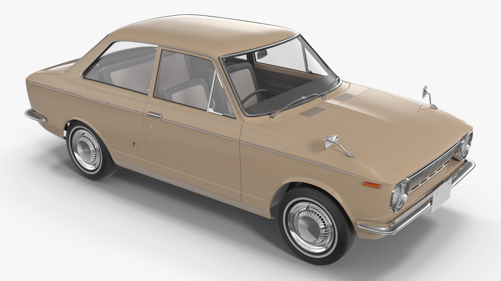 3D Vintage Beige Japanese Car Rigged for Cinema 4D - TurboSquid 2146500