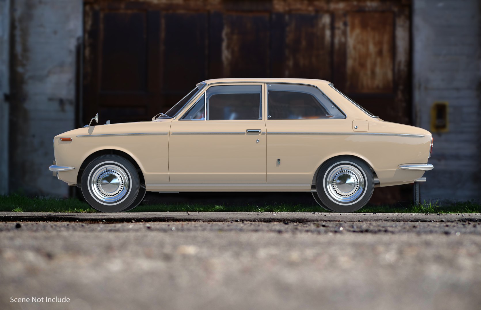 3D Vintage Beige Japanese Car Rigged for Cinema 4D - TurboSquid 2146500