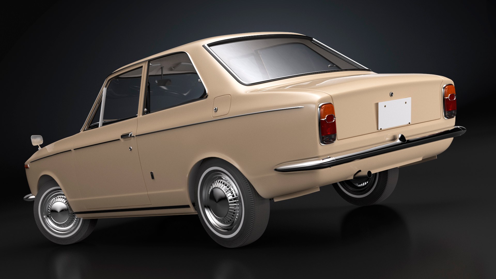 3D Vintage Beige Japanese Car Rigged for Cinema 4D - TurboSquid 2146500