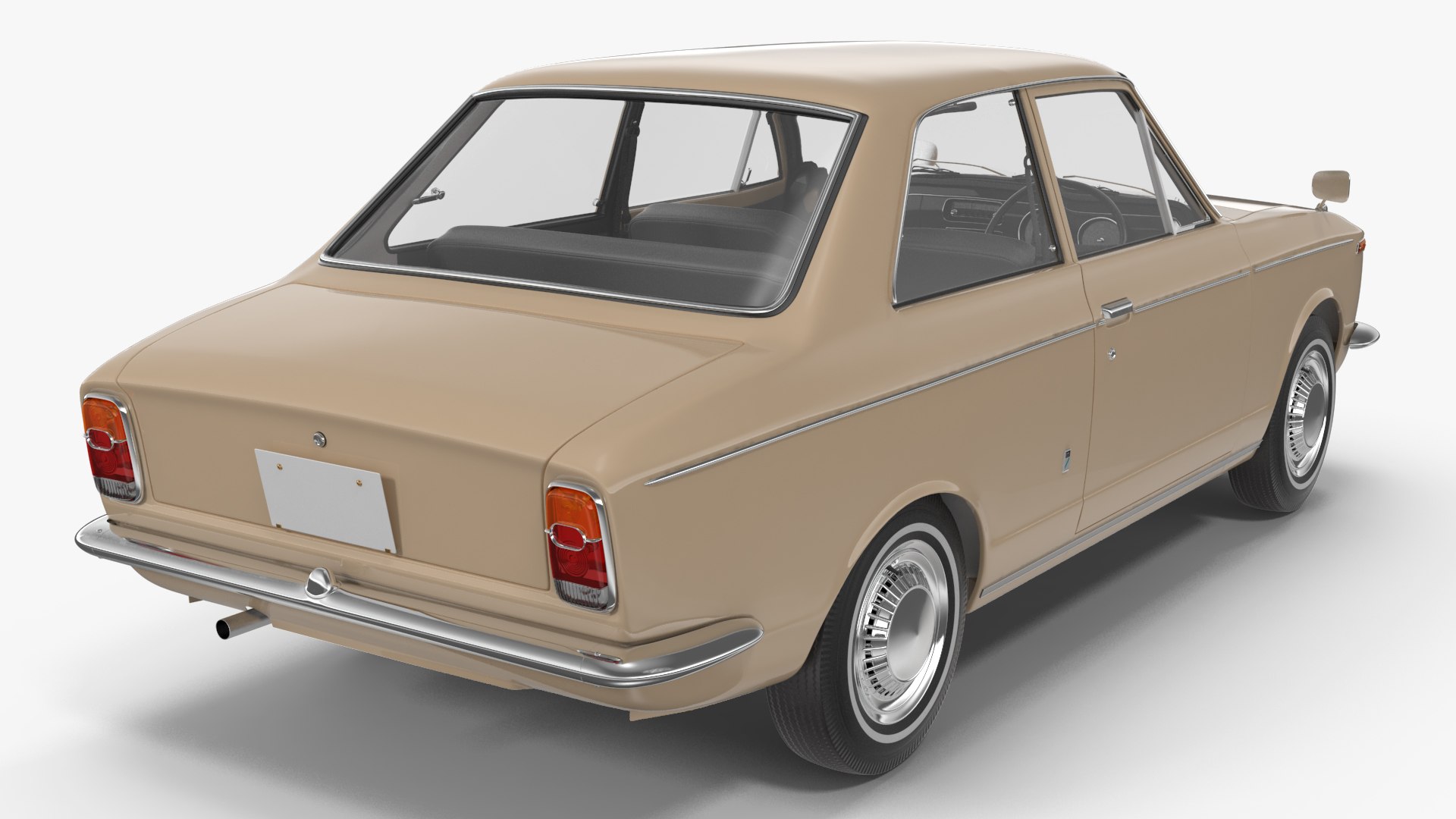 3D Vintage Beige Japanese Car Rigged for Cinema 4D - TurboSquid 2146500