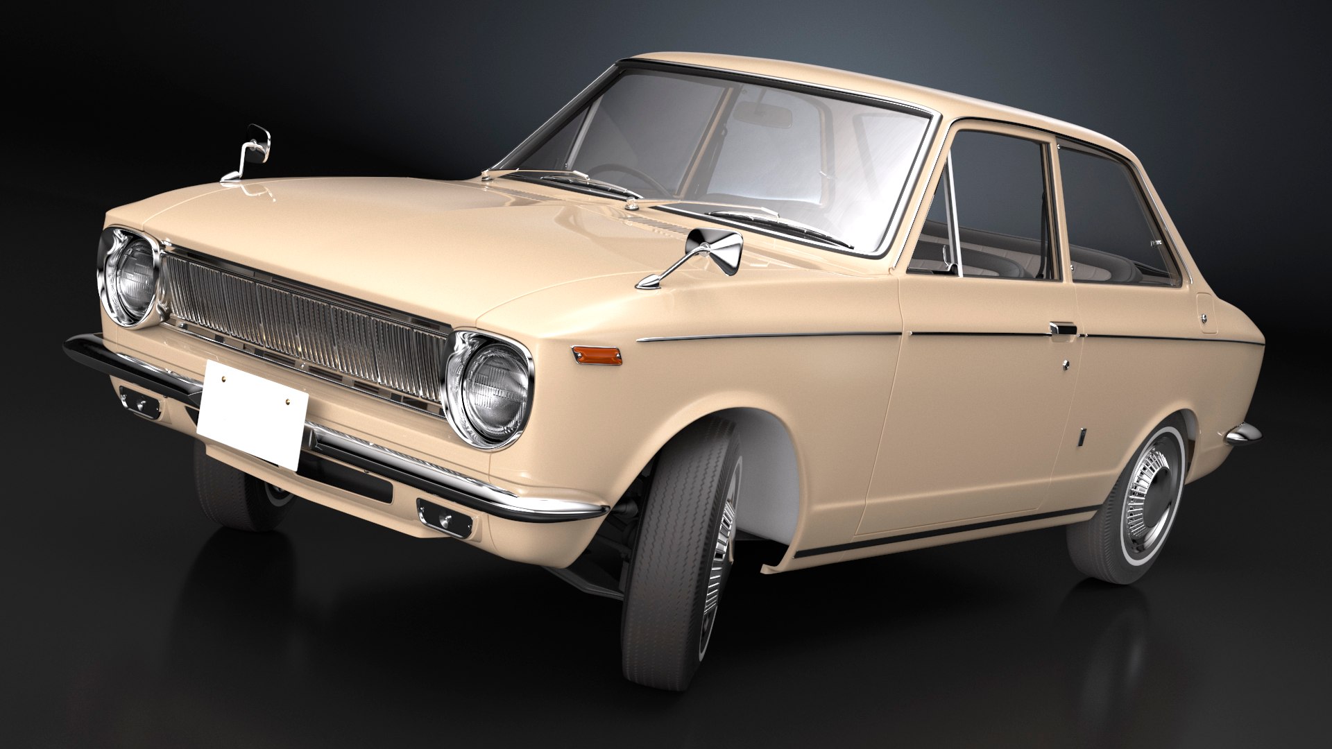 3D Vintage Beige Japanese Car Rigged for Cinema 4D - TurboSquid 2146500