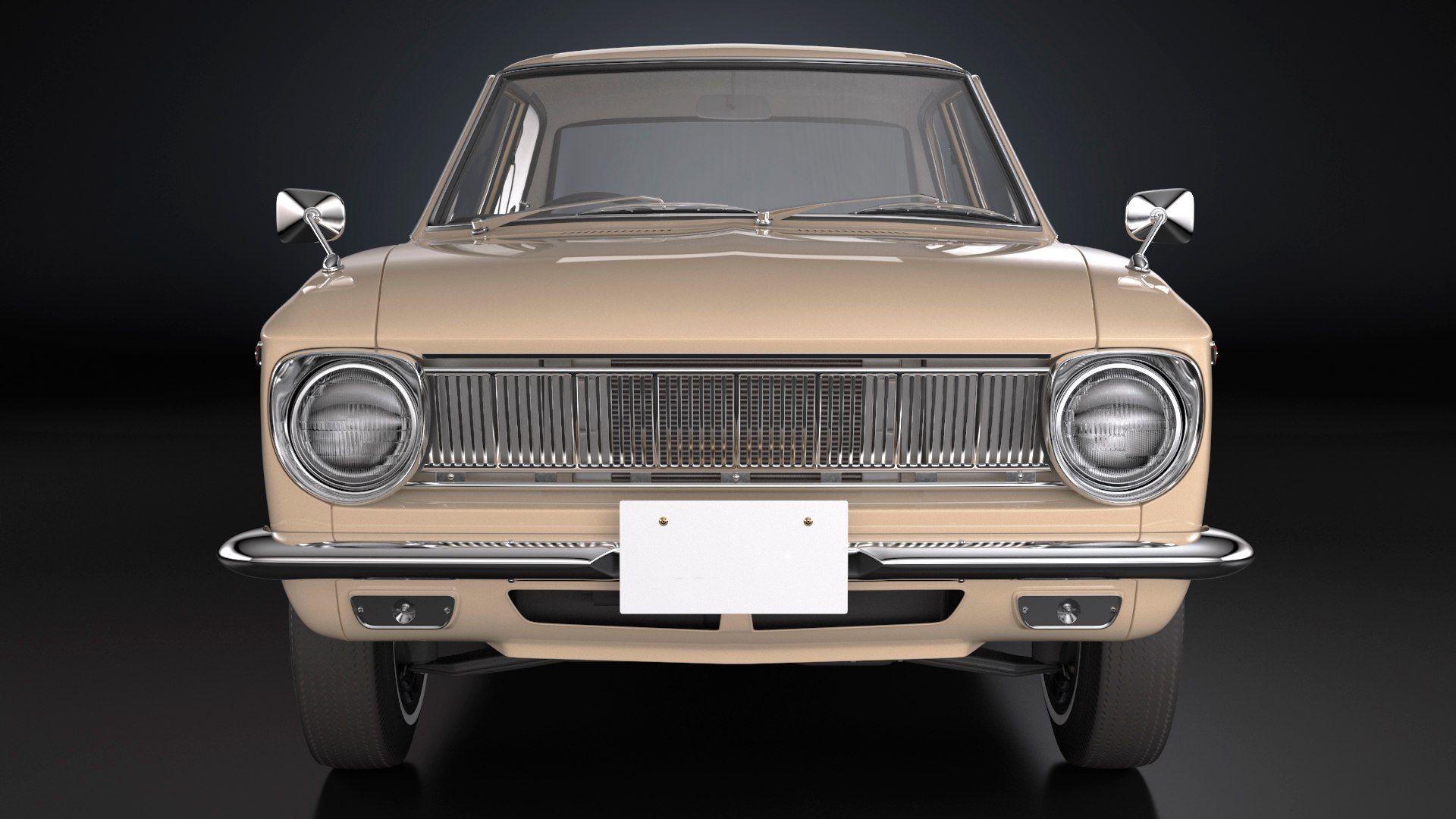 3D Vintage Beige Japanese Car Rigged for Cinema 4D - TurboSquid 2146500
