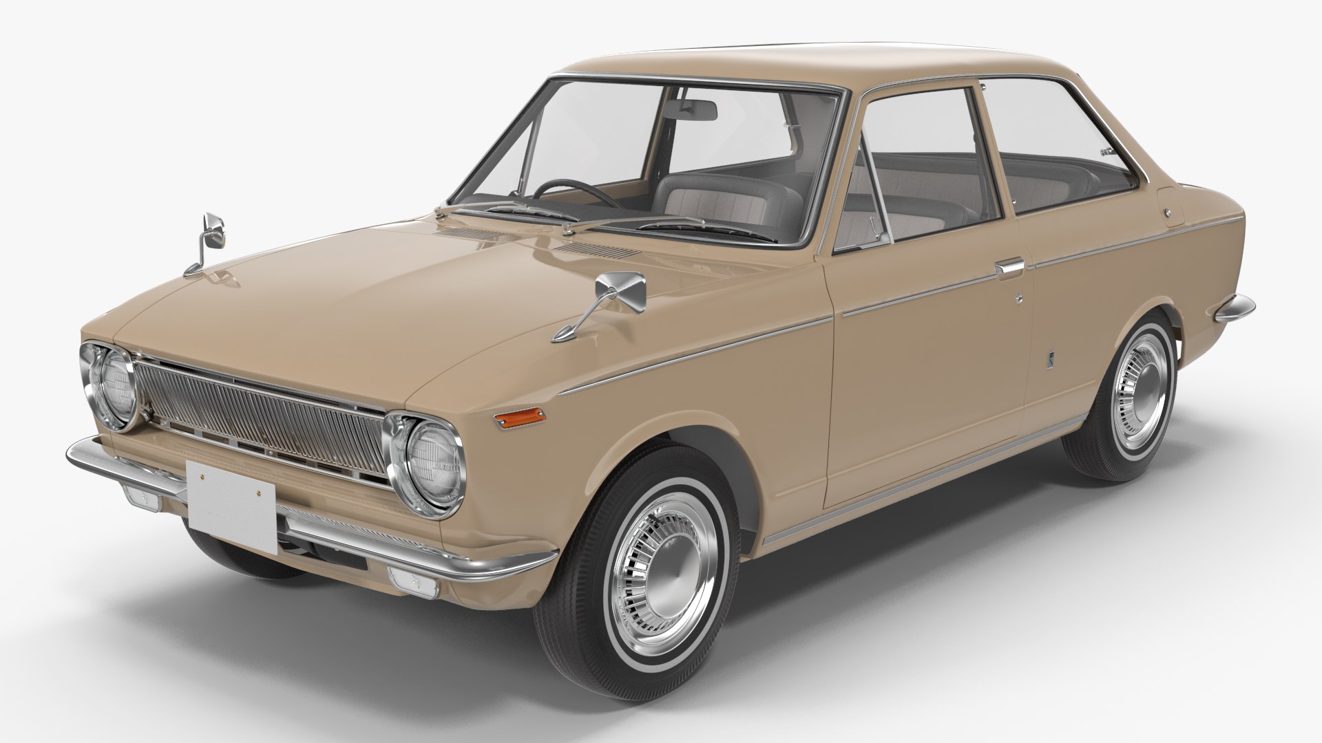 3D Vintage Beige Japanese Car Rigged for Cinema 4D - TurboSquid 2146500