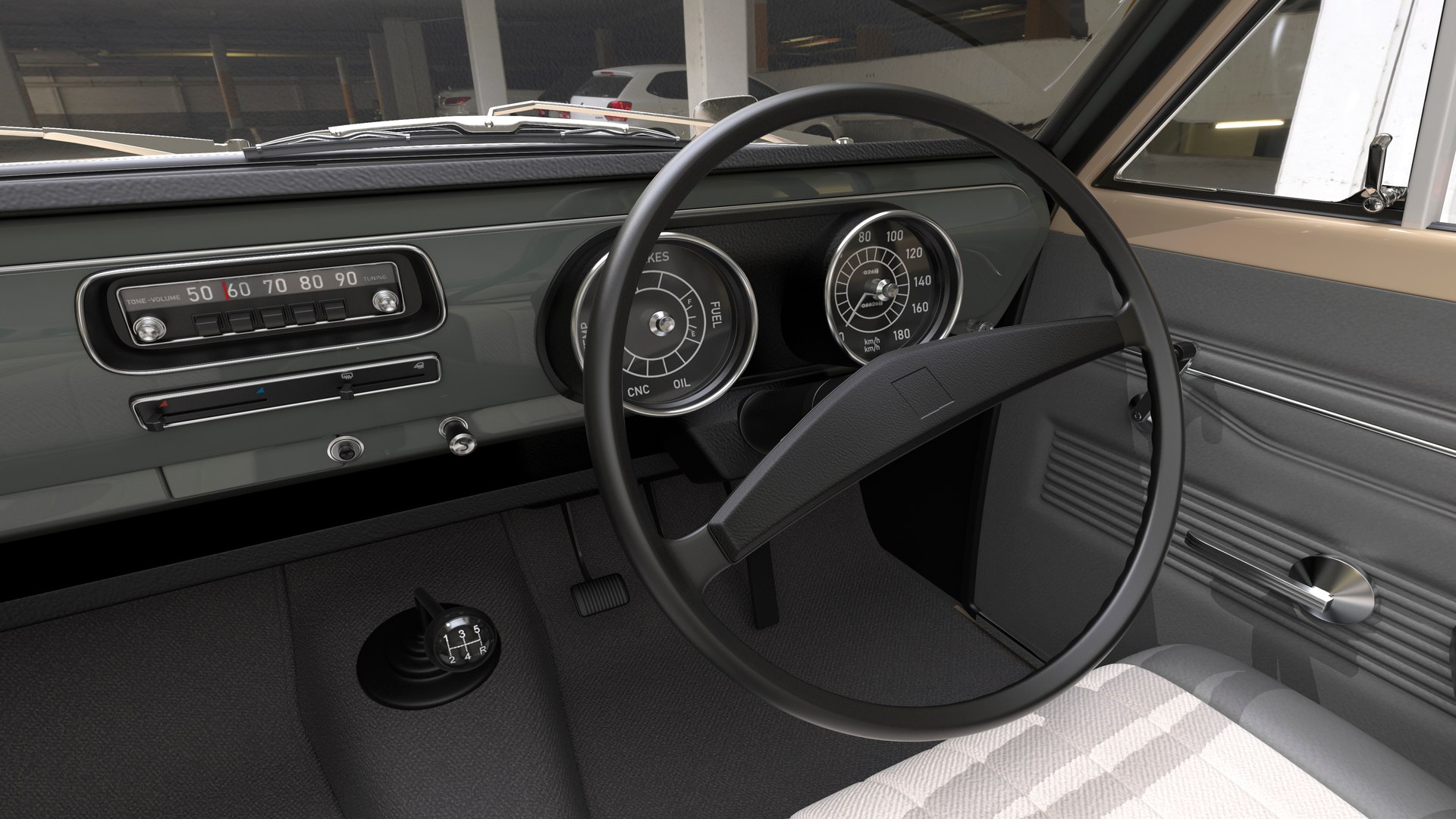 3D Vintage Beige Japanese Car Rigged for Cinema 4D - TurboSquid 2146500