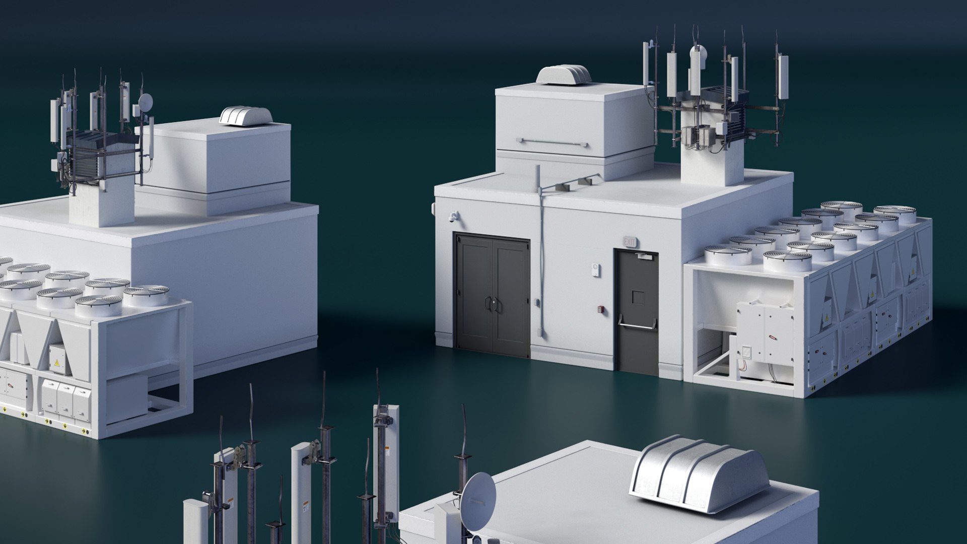 Commercial Building Rooftop Air Conditioning Units Equipment 3D Model ...