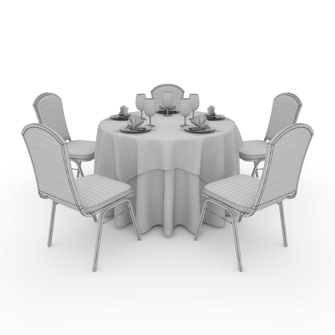 Banquet Table And Chair 10 3D Model - TurboSquid 2417532
