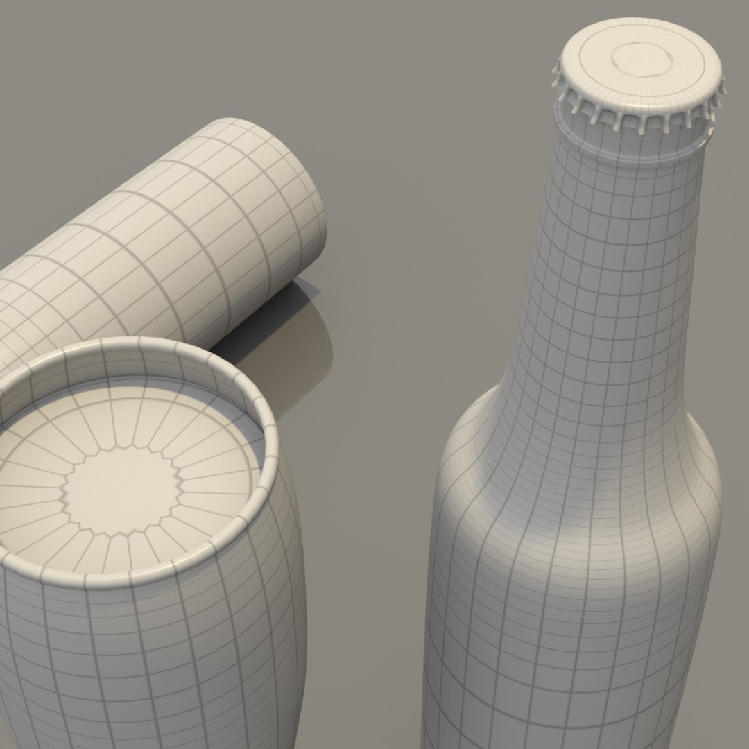 3d beer bottle model