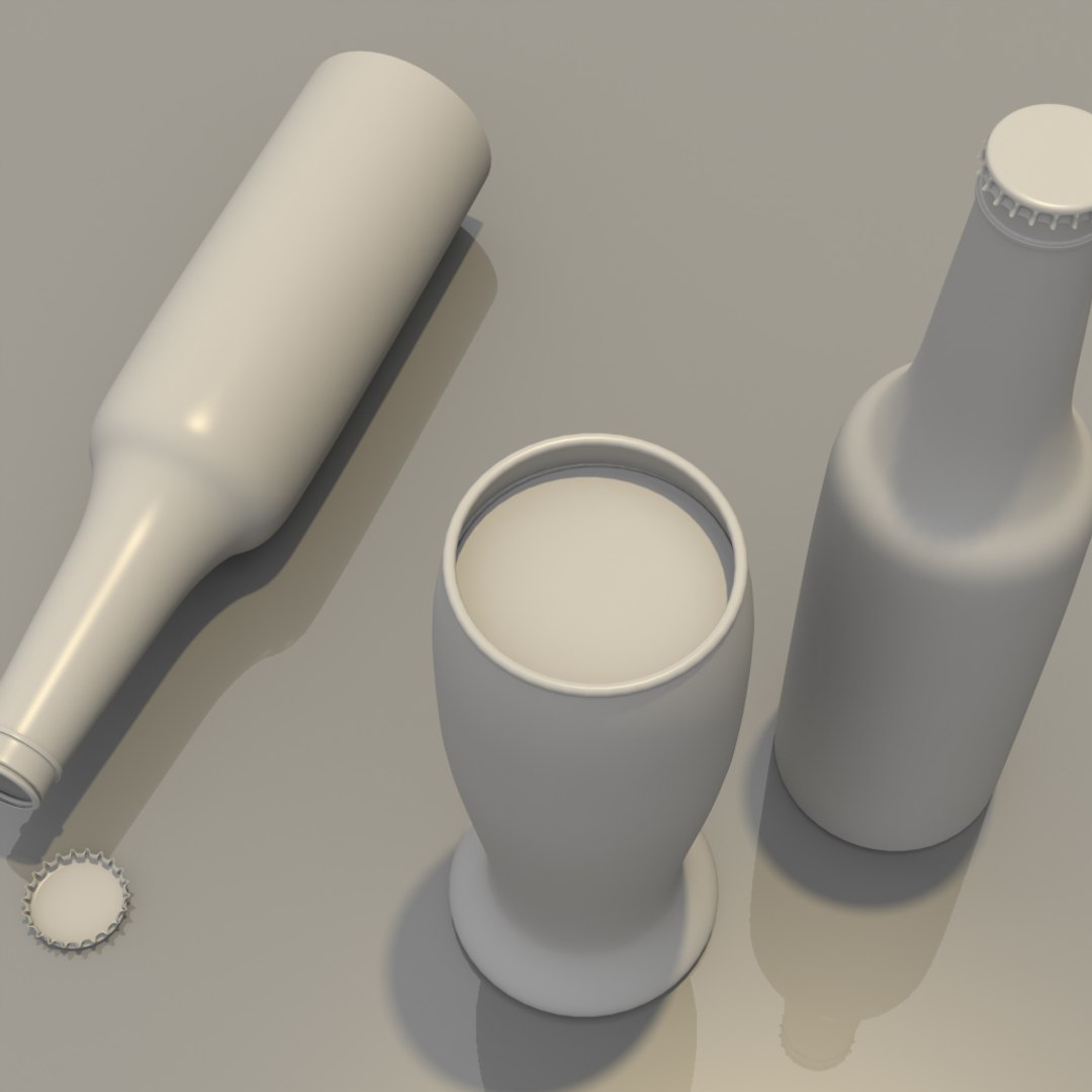 3d beer bottle model
