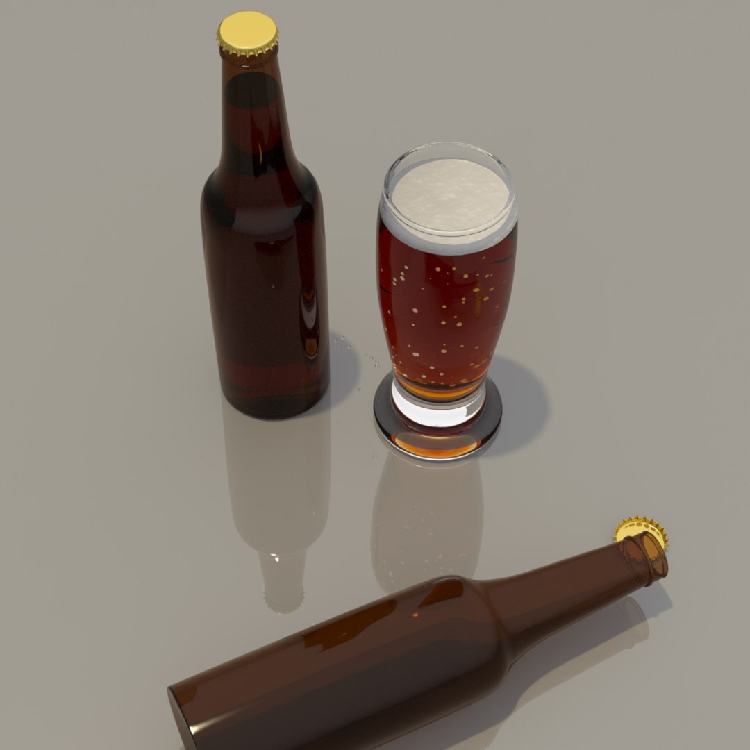 3d beer bottle model