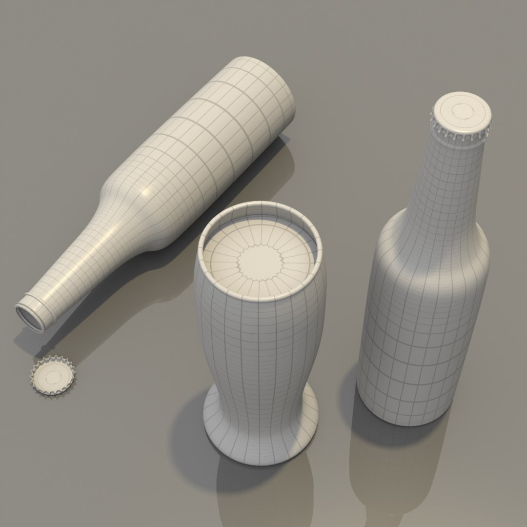 3d beer bottle model
