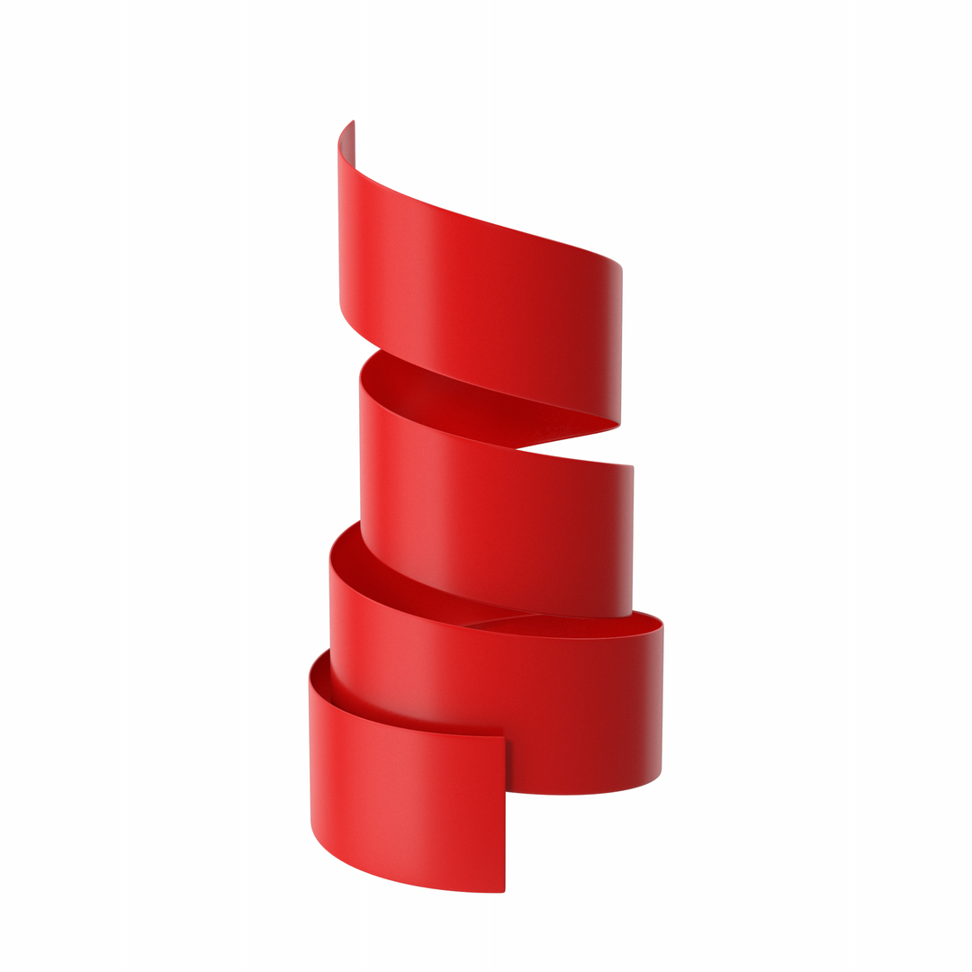 Red Curly Ribbon model - TurboSquid 2028118