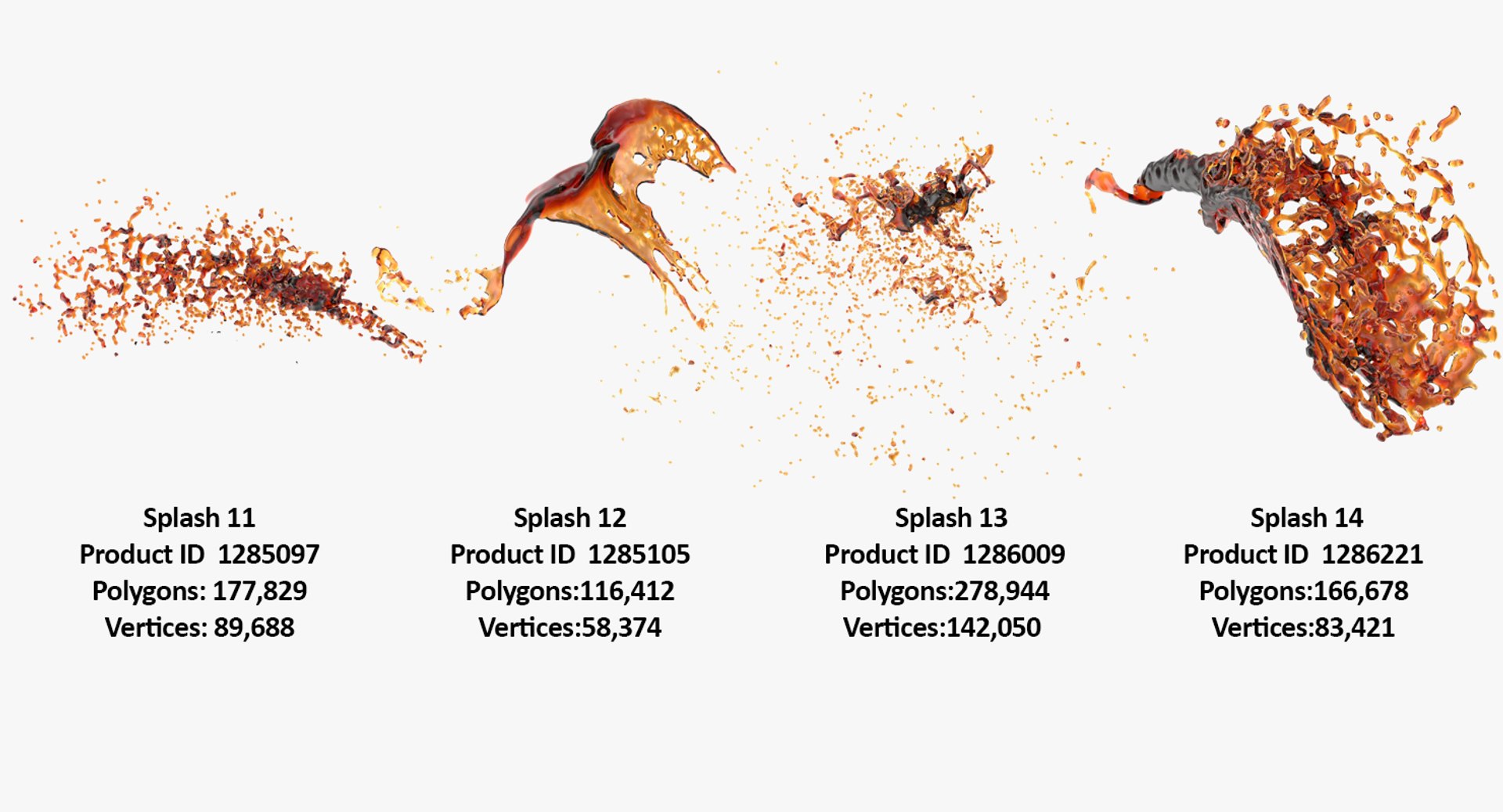 4 Splash Model - TurboSquid 1396292