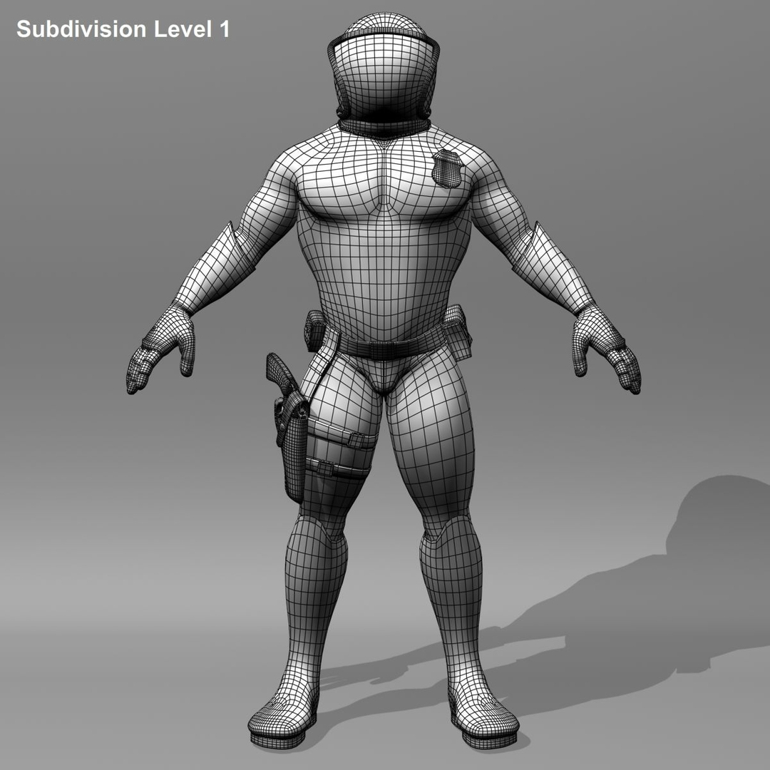 Police Policeman Human 3d Model