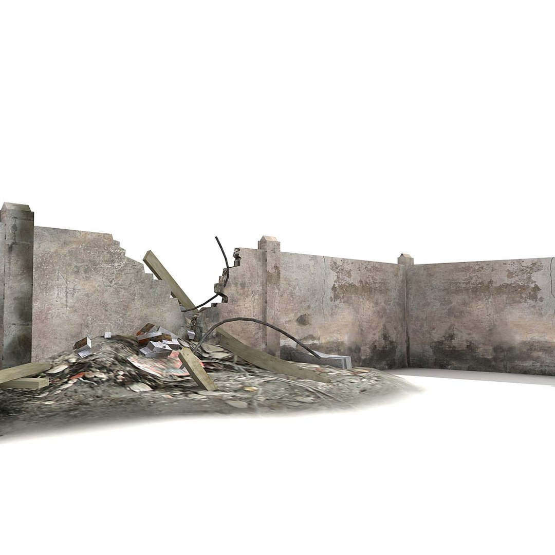 3d Model Rubble Wall Ruined
