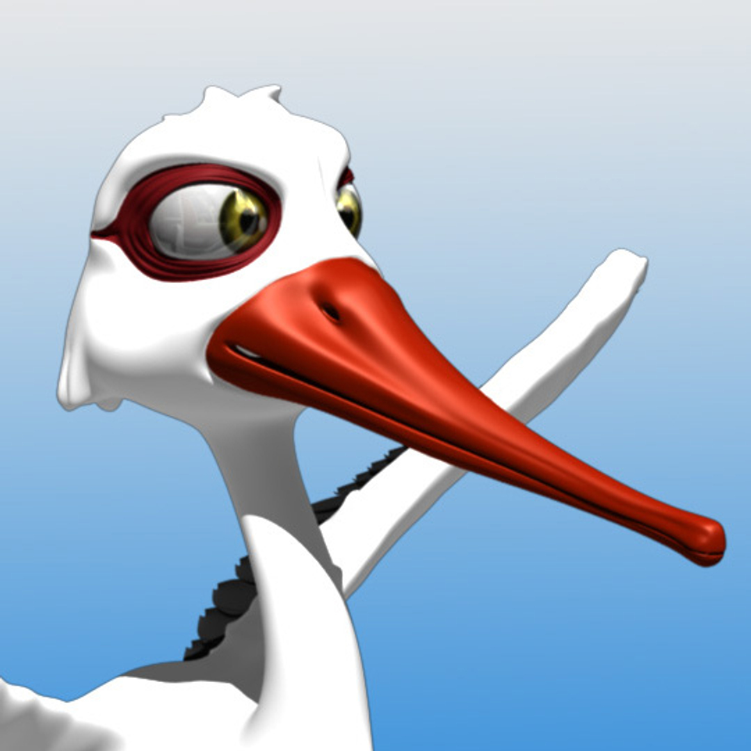 3d model toon stork