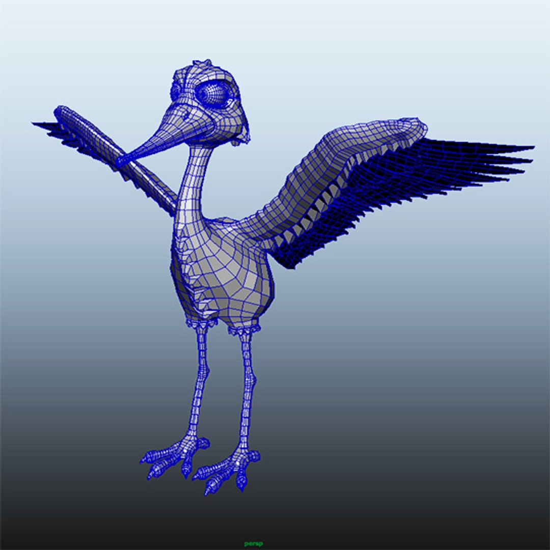 3d Model Toon Stork