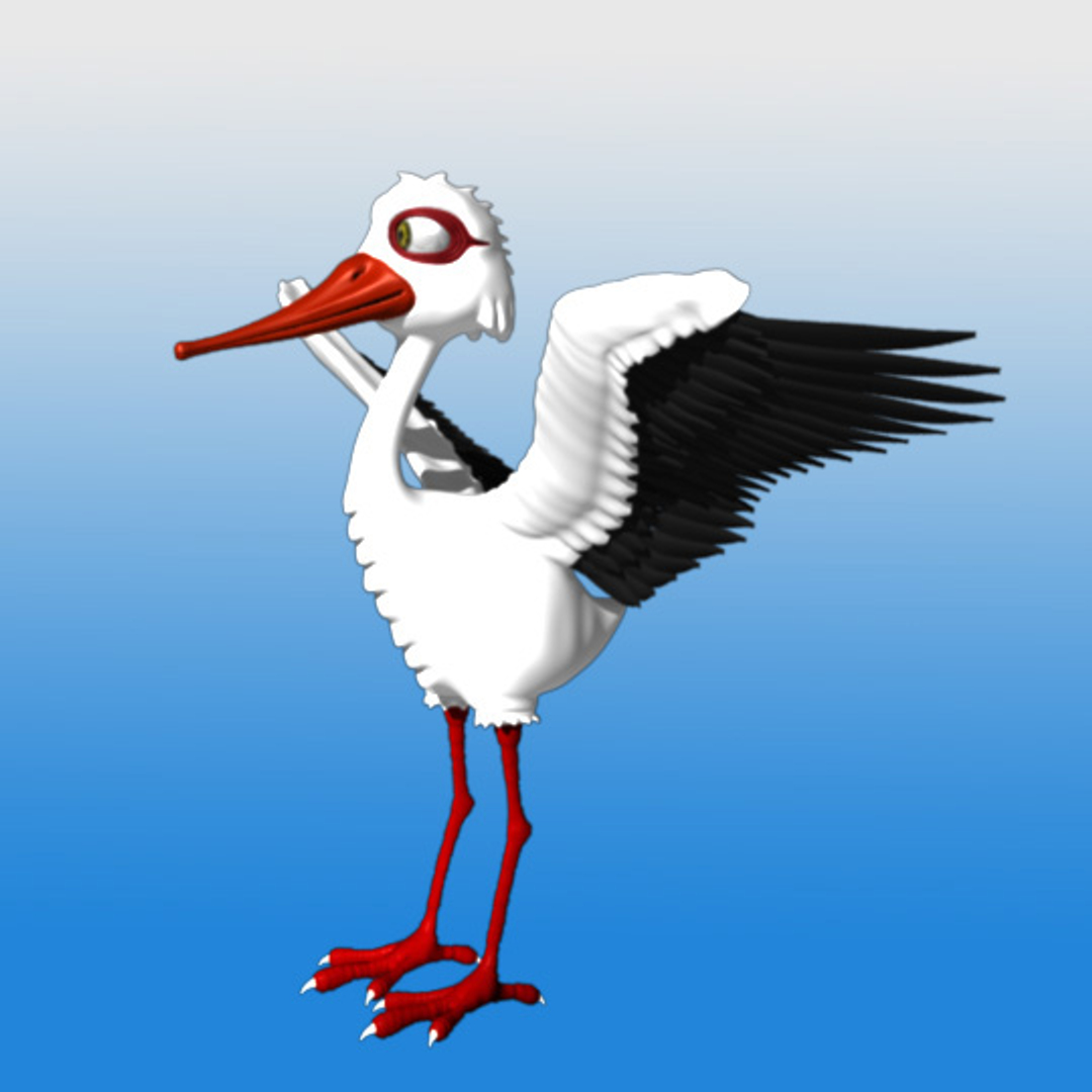 3d model toon stork