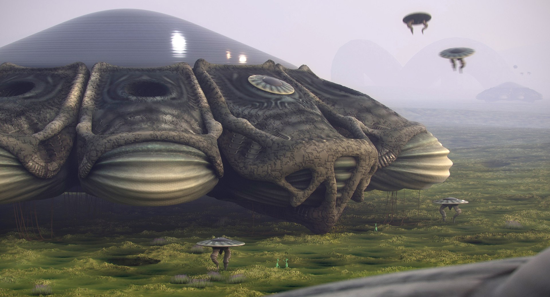 3d Scene Alien Planet Mothership