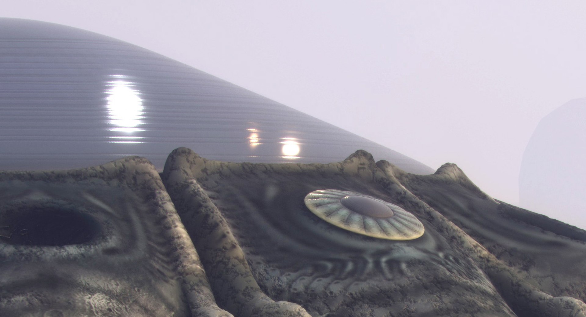 3d Scene Alien Planet Mothership