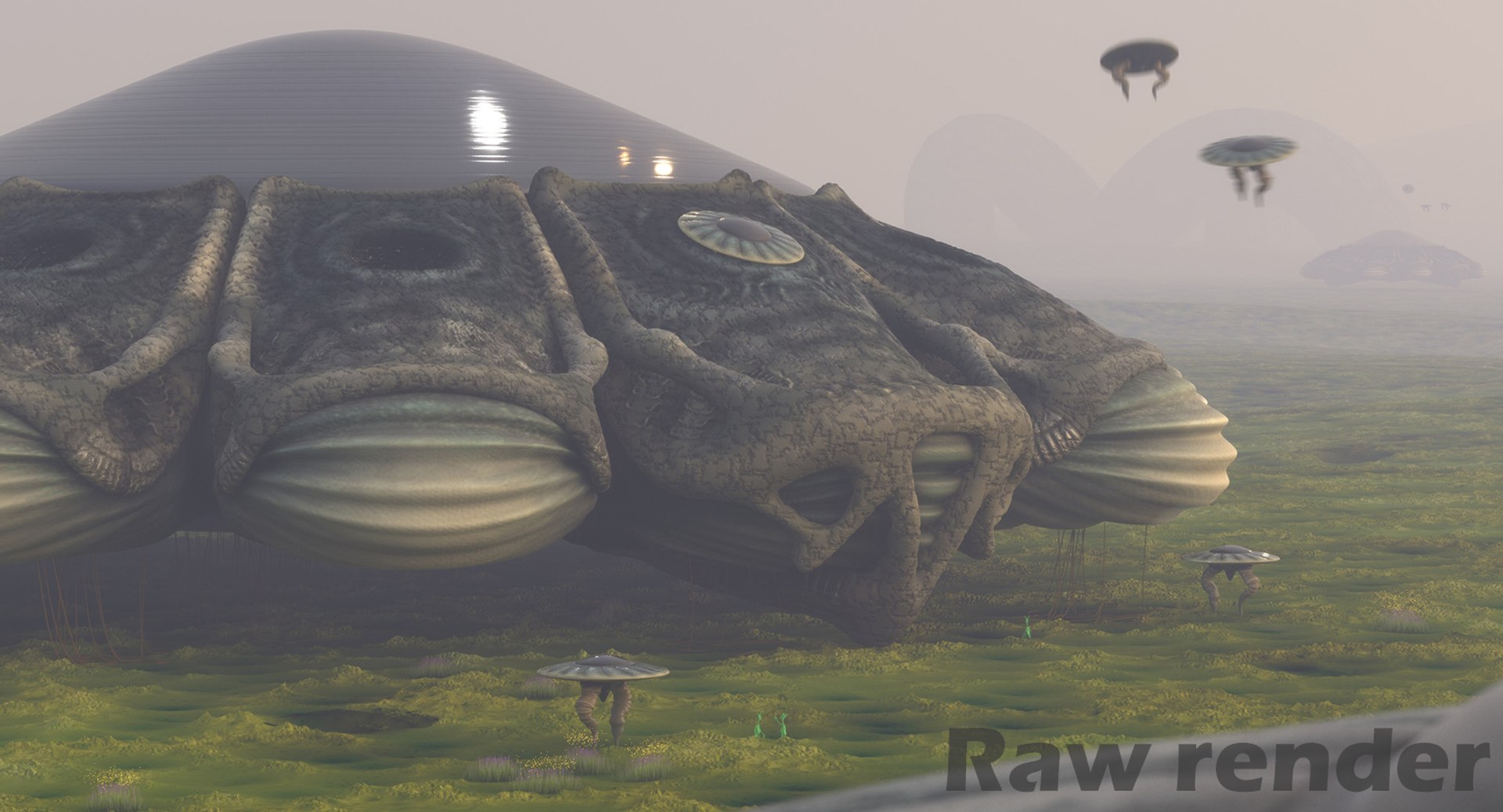 3d Scene Alien Planet Mothership