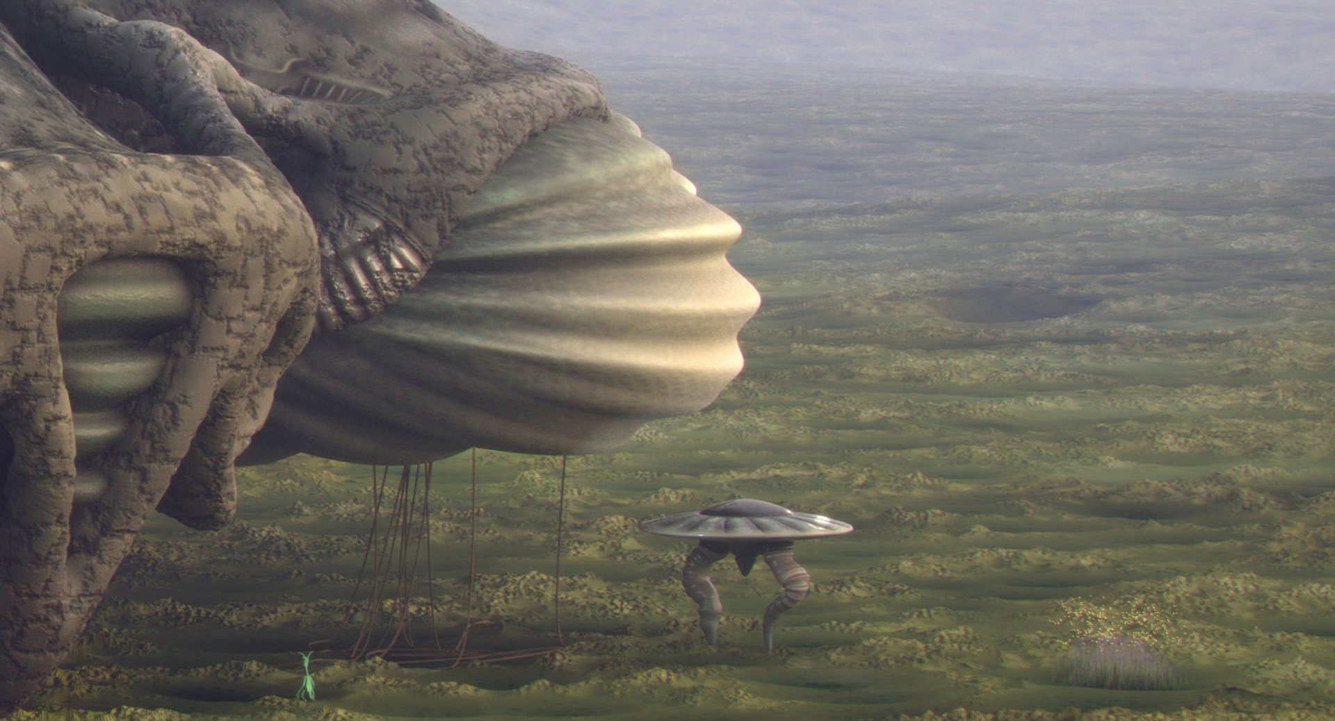 3d Scene Alien Planet Mothership